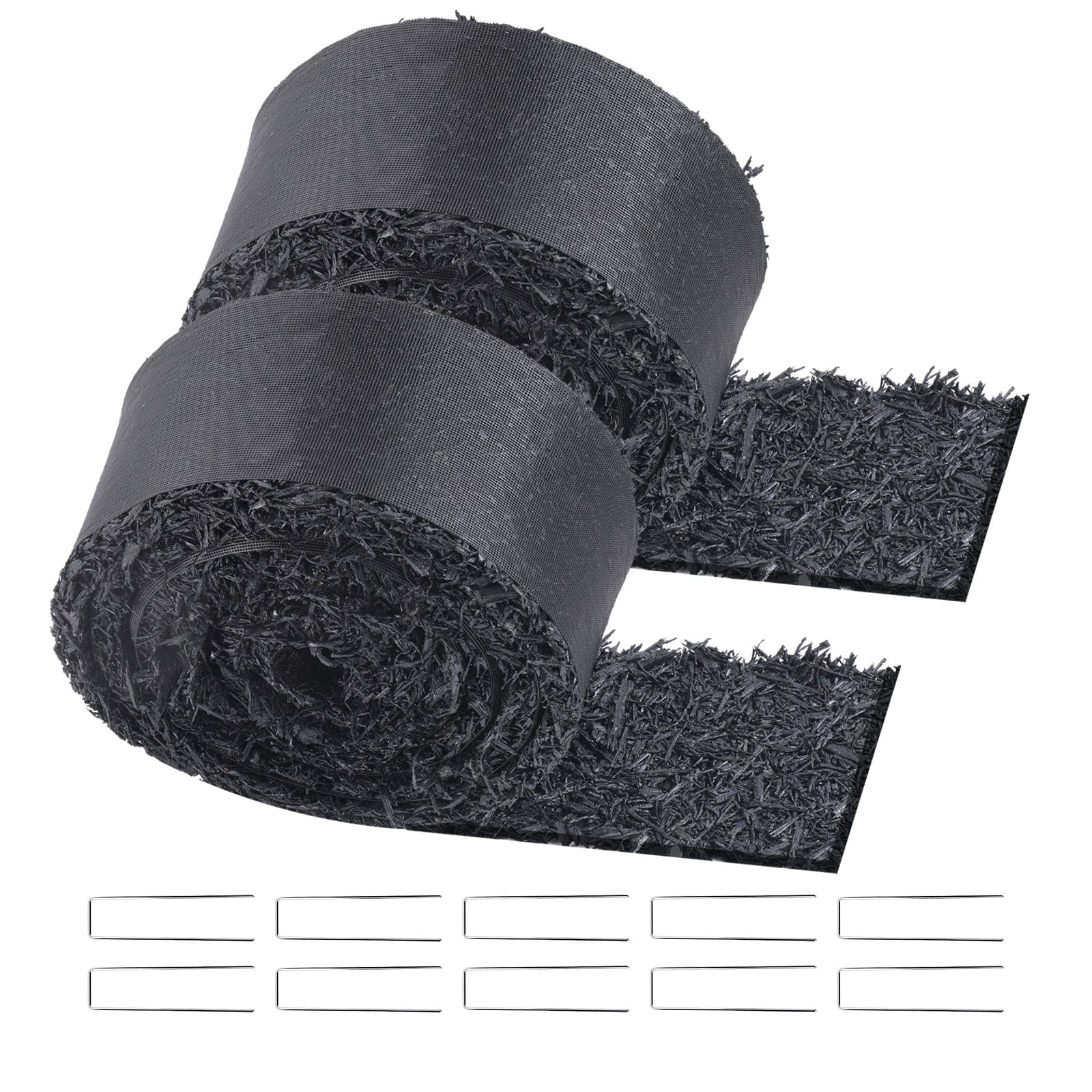 VEVOR Rubber Mulch for Landscaping, 2 Rolls Recycled Rubber Mulch Mat ...