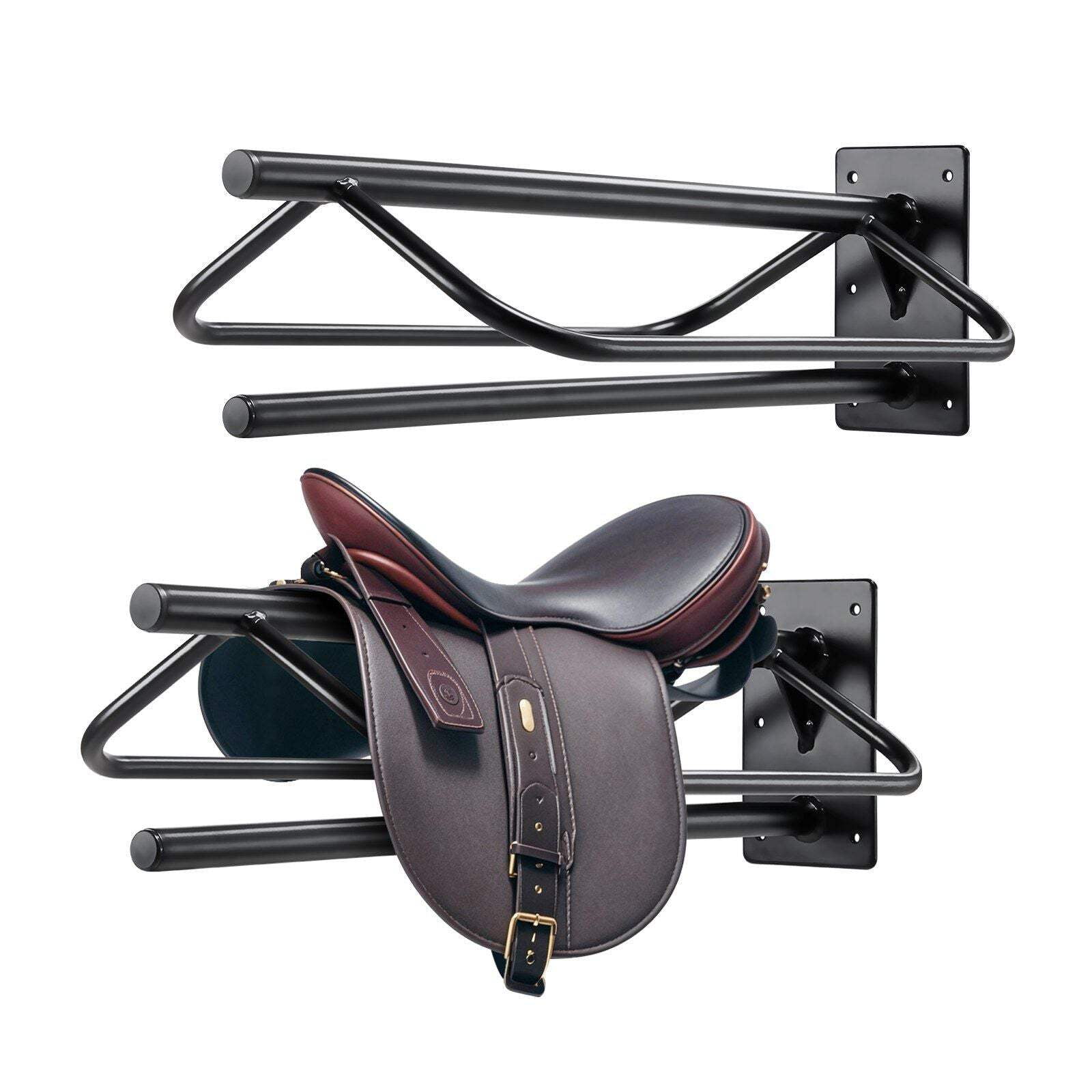 VEVOR Saddle Rack with Pad Bar 2 Packs Wall Mounted Horse Saddle Stand ...