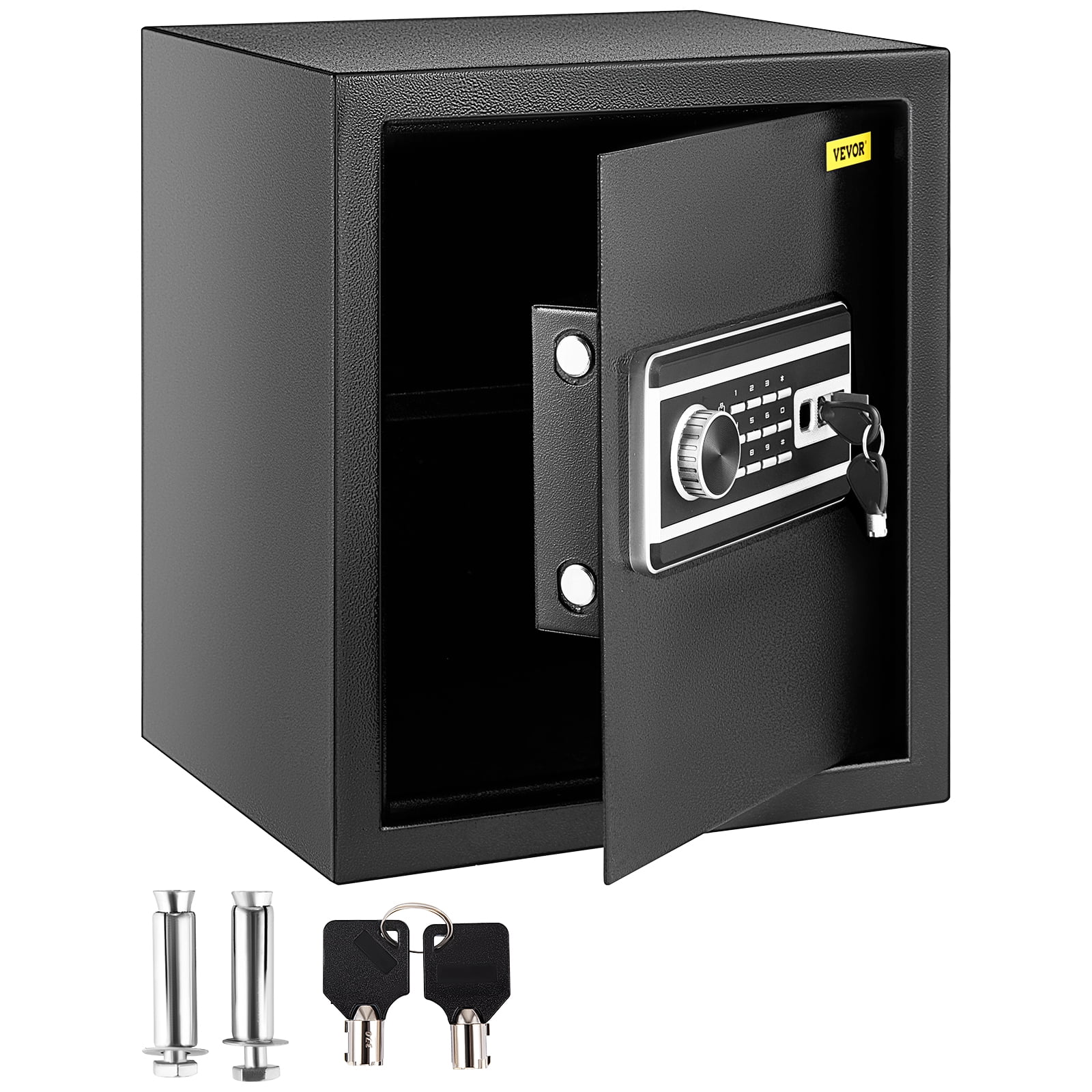 VEVOR Safe Box, 1.7 CU.FT Fingerprint Safe Box for Money with 2 Keys ...