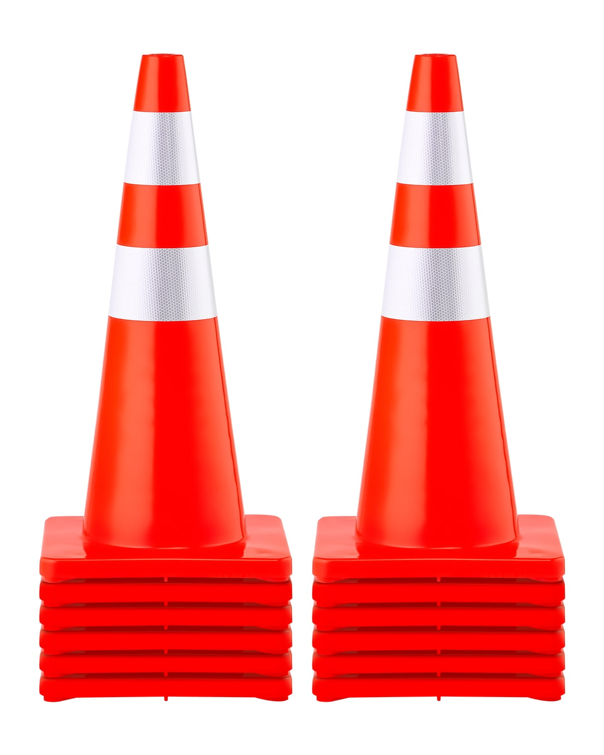 VEVOR Safety Cones, 28 in/73 cm Height, 12 PCS PVC Orange Traffic Cone ...