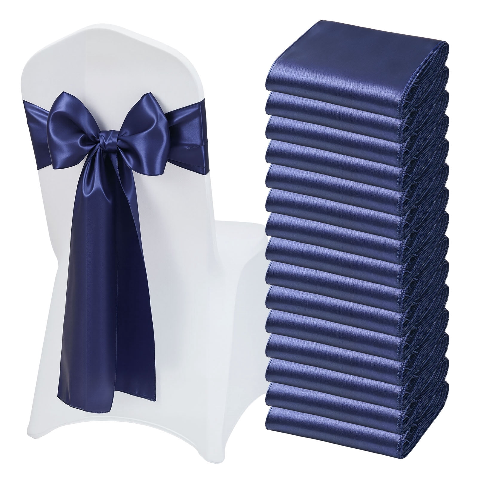 VEVOR Satin Chair Sashes Bows, 50PCS Chair Ribbon Ties Back Sash, 7 x ...