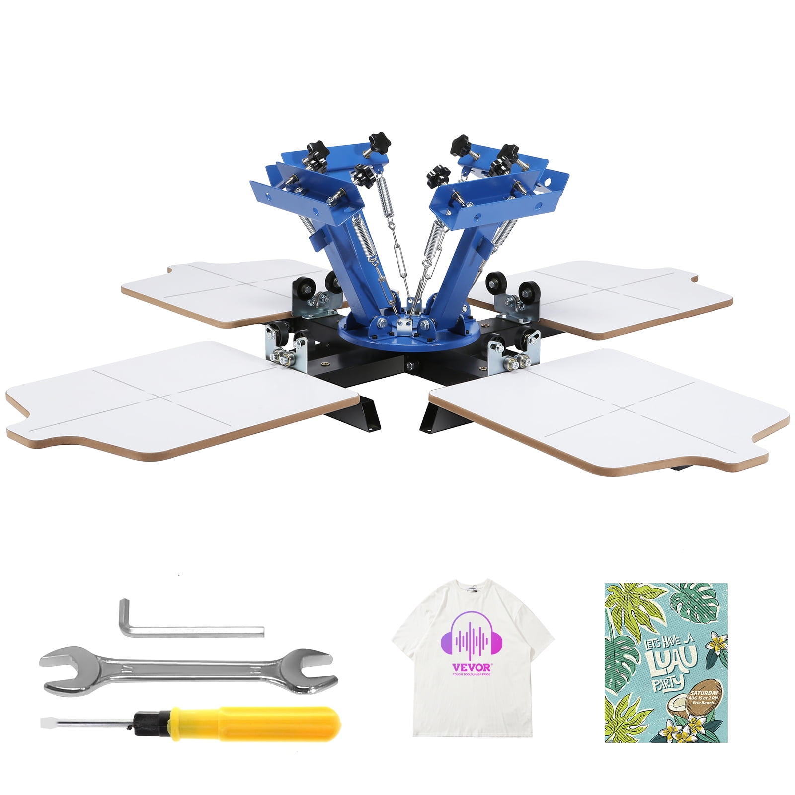 VEVOR Screen Printing Machine, 4 Color 4 Station 360° Rotable Silk ...