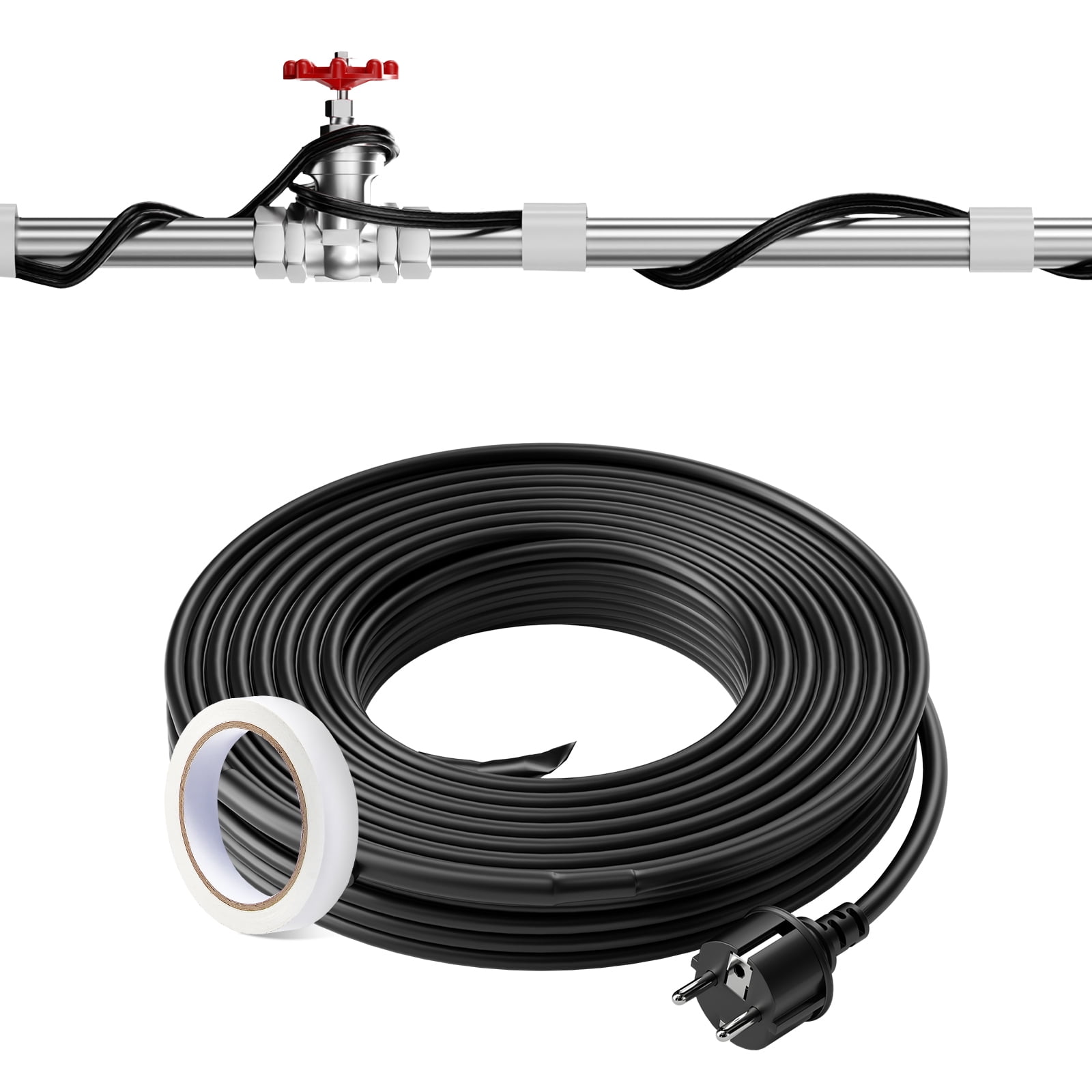 VEVOR Self-Regulating Pipe Heating Cable, 60-feet 5W/ft Heat Tape for ...