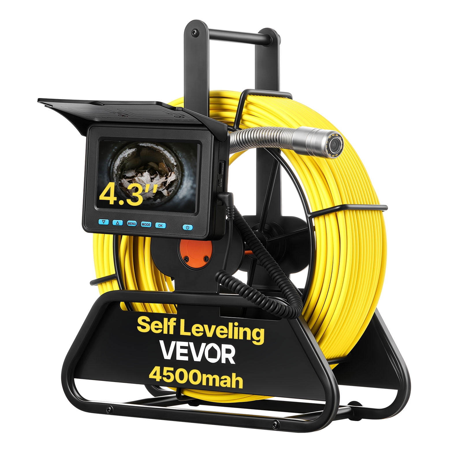 VEVOR Sewer Camera, 164 ft/50m, Self-Leveling Drain Inspection Camera ...