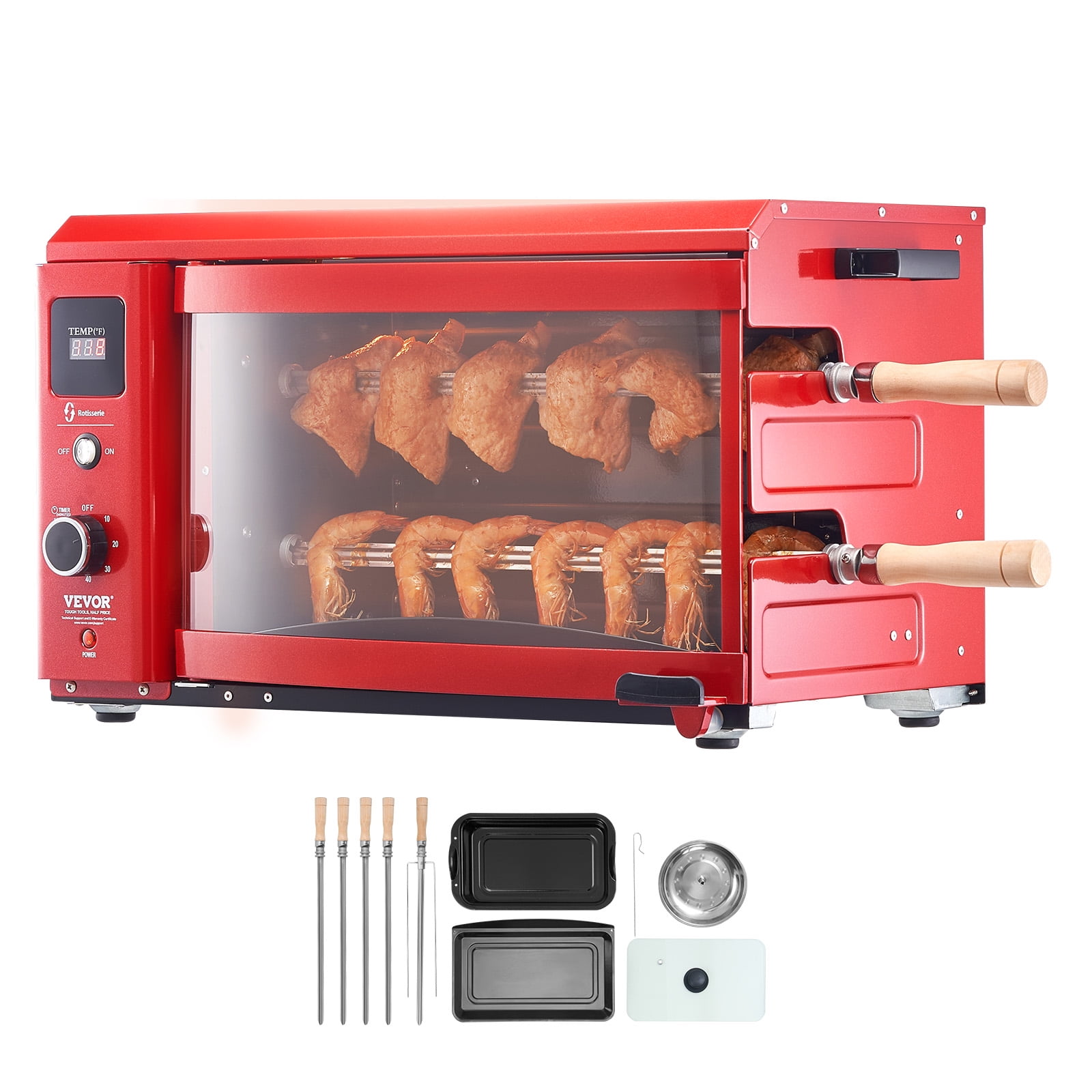 VEVOR Shawarma Grill Machine, 2 Strings of Barbecue Capacity, Chicken ...
