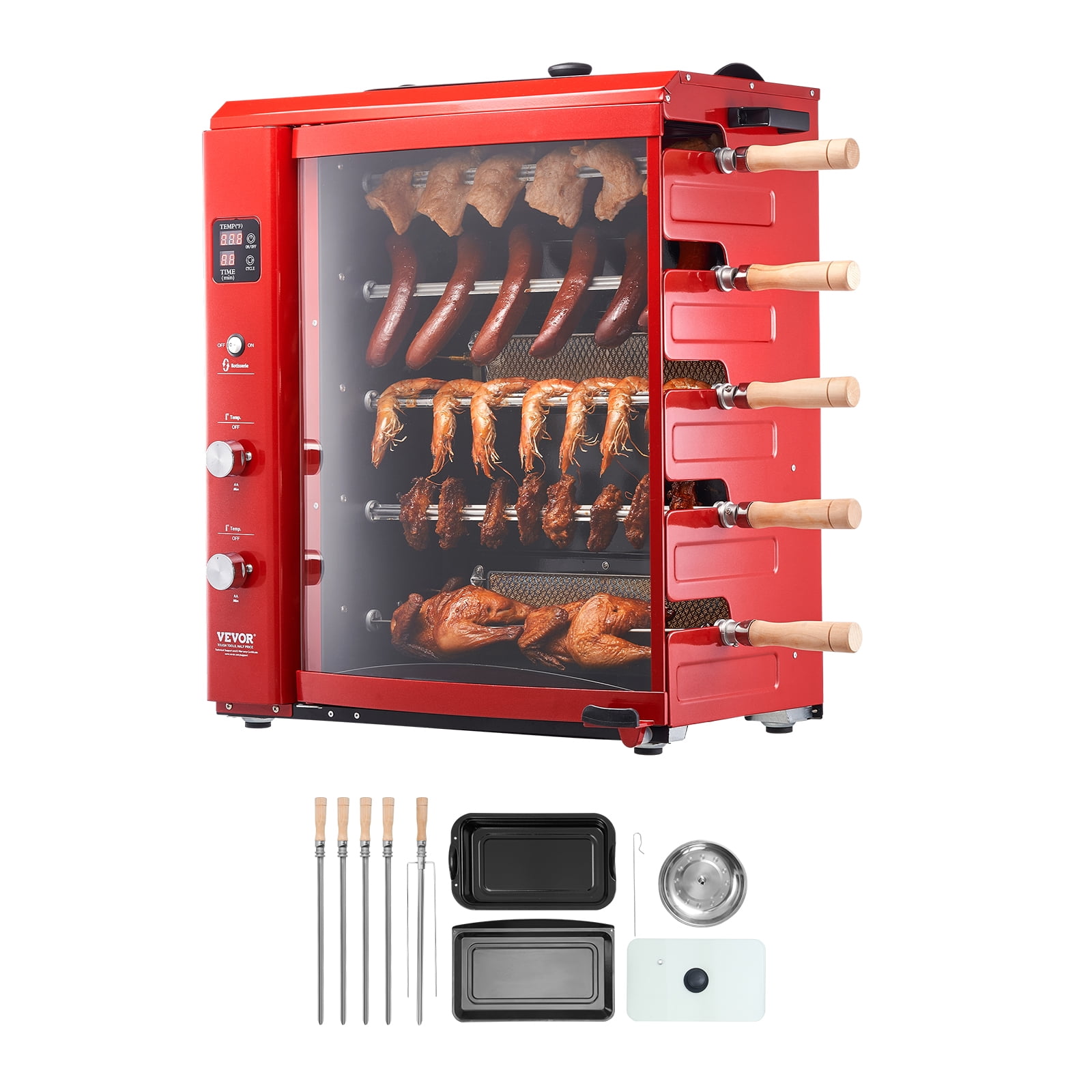 VEVOR Shawarma Grill Machine, 5 Strings of Barbecue Capacity, Chicken ...
