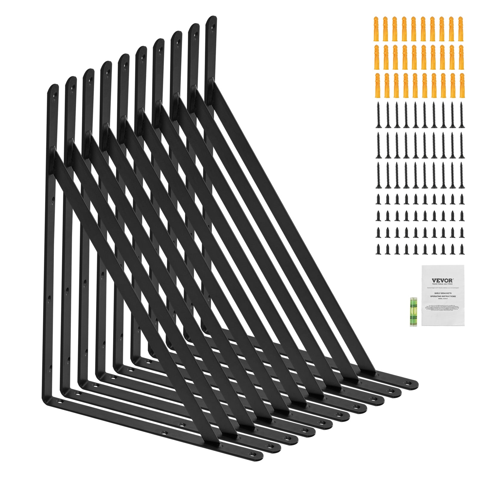 VEVOR Shelf Bracket, 12 x 8 in 10 Pcs, Heavy Duty Floating Shelf ...
