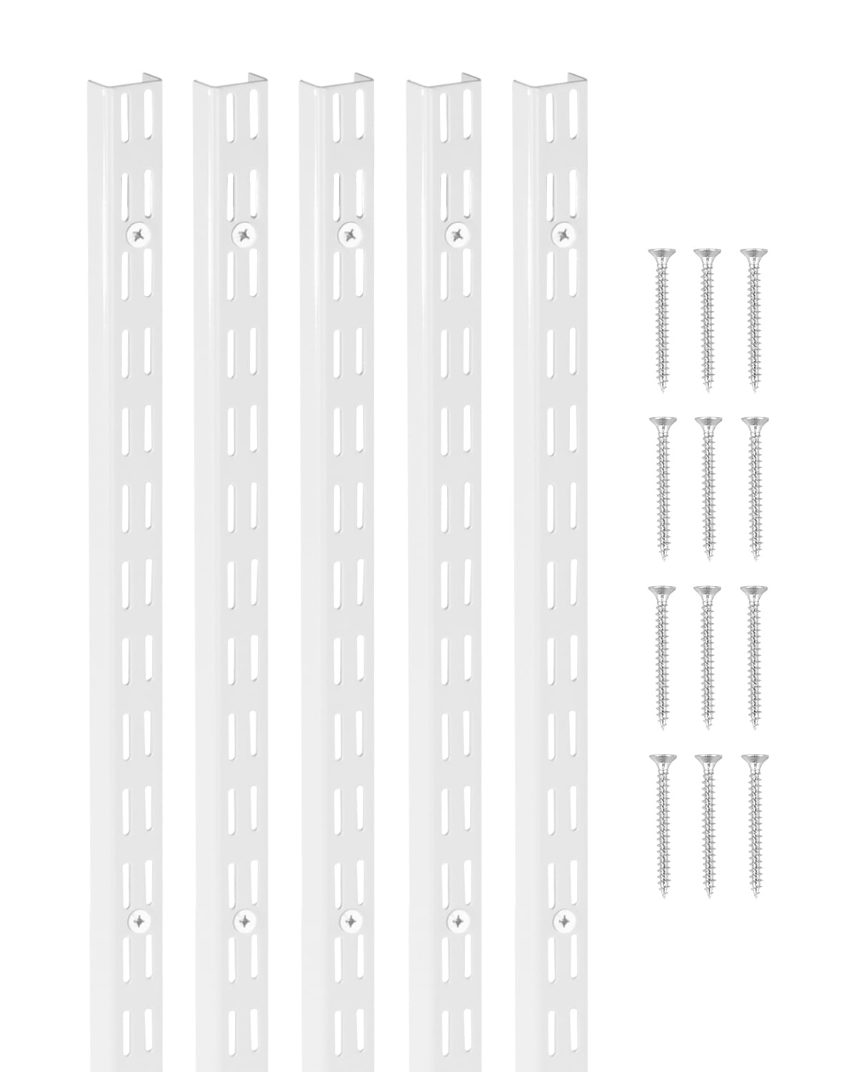 VEVOR Shelf Pilaster, 60-inch 5 Pack, Dual Track Upright Wall Shelving ...