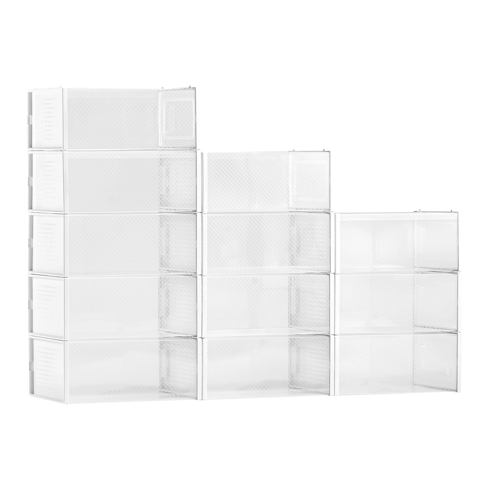 VEVOR Shoe Storage Boxes, 12 Pack Stackable Shoe Boxes Storage ...