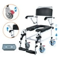 VEVOR Shower Commode Wheelchair, Adjustable Height, 4 Lockable Wheels ...
