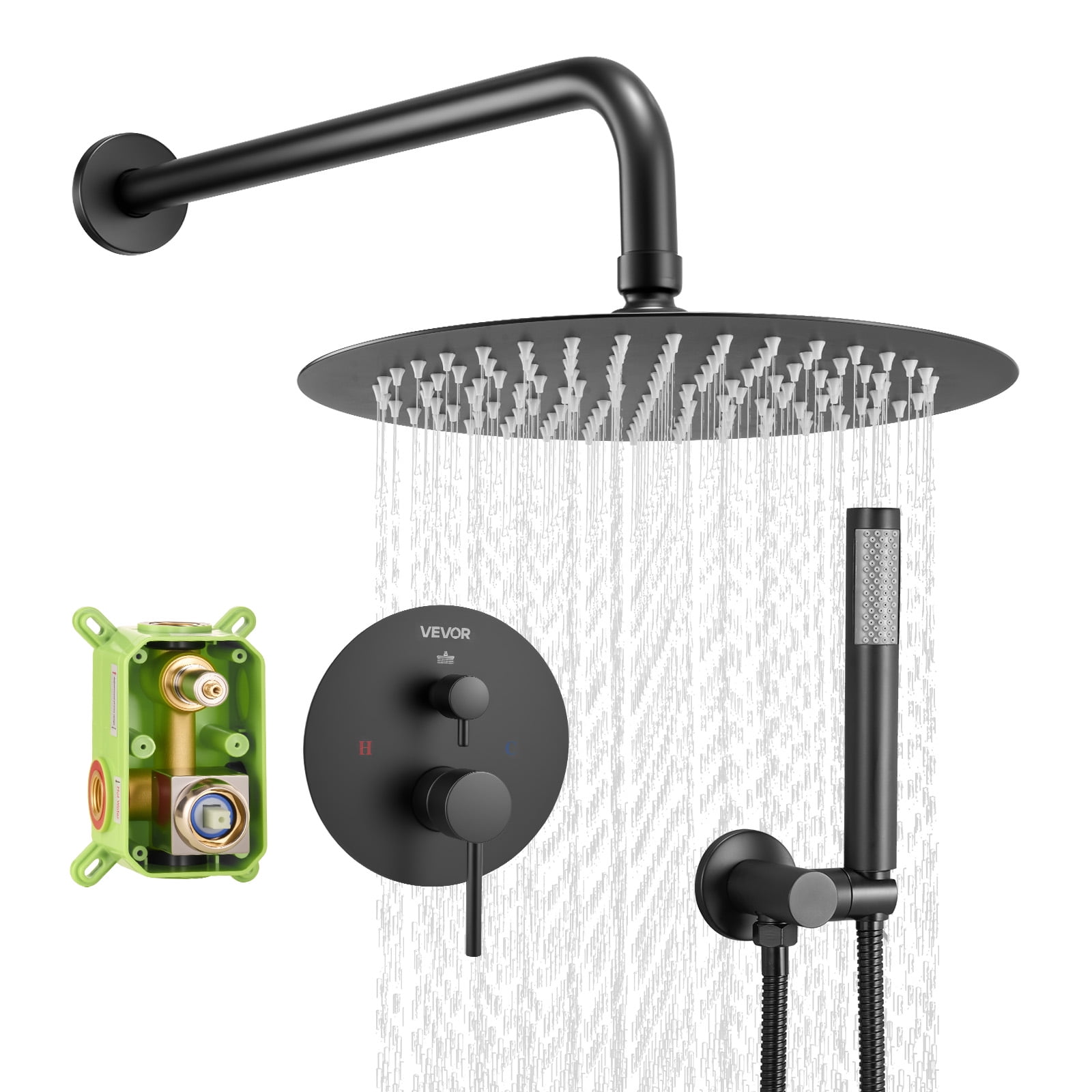 VEVOR Shower Faucet Set, Rainfall Bathroom Shower System with 8-Inch ...