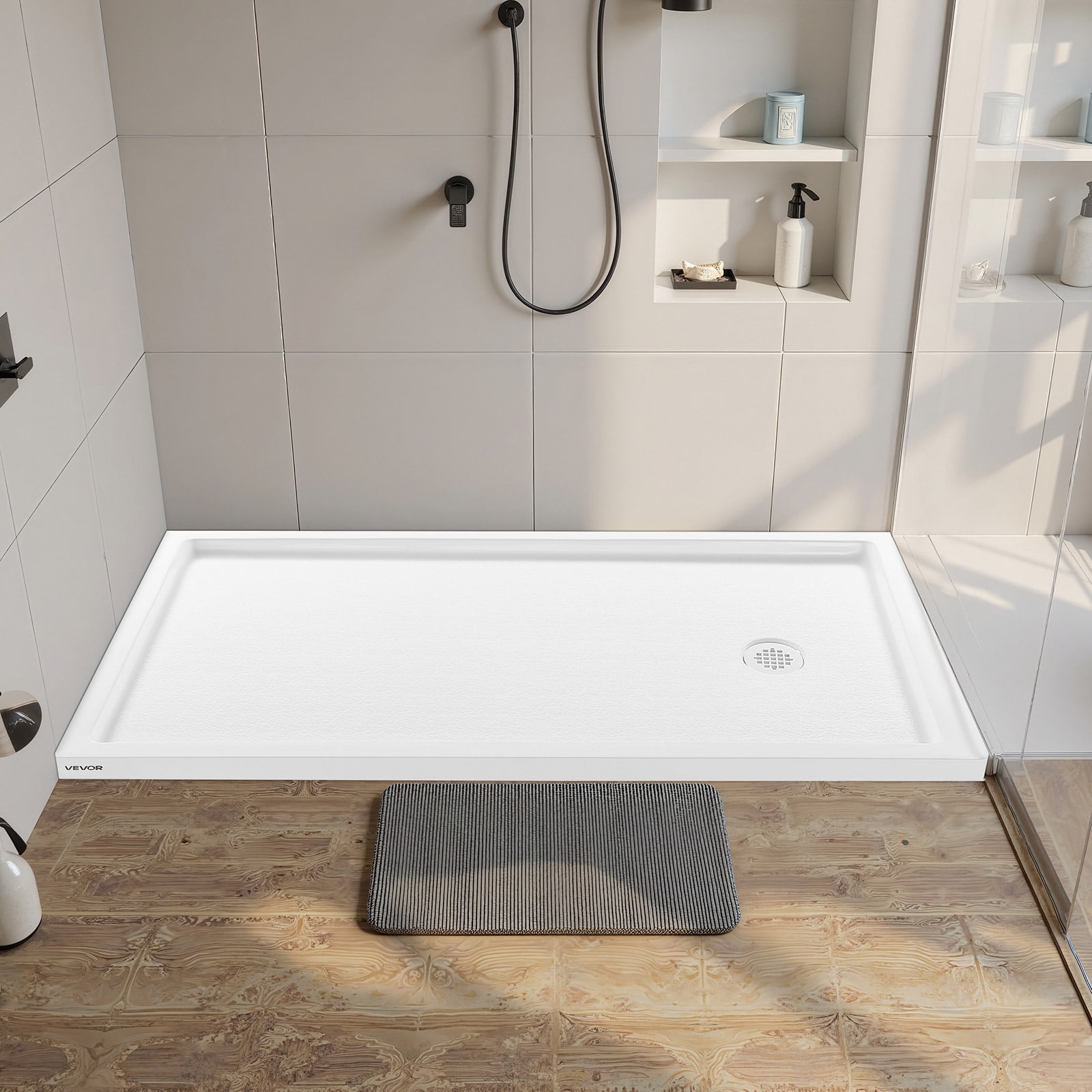 VEVOR Shower Pan, 60″ L x 30″ W Single Threshold Shower Base,Rectangle ...
