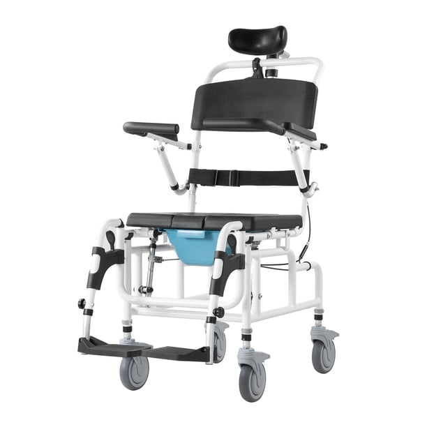 VEVOR Shower Wheelchair for Disabled Adults - 17.5 inch Aluminum Alloy ...