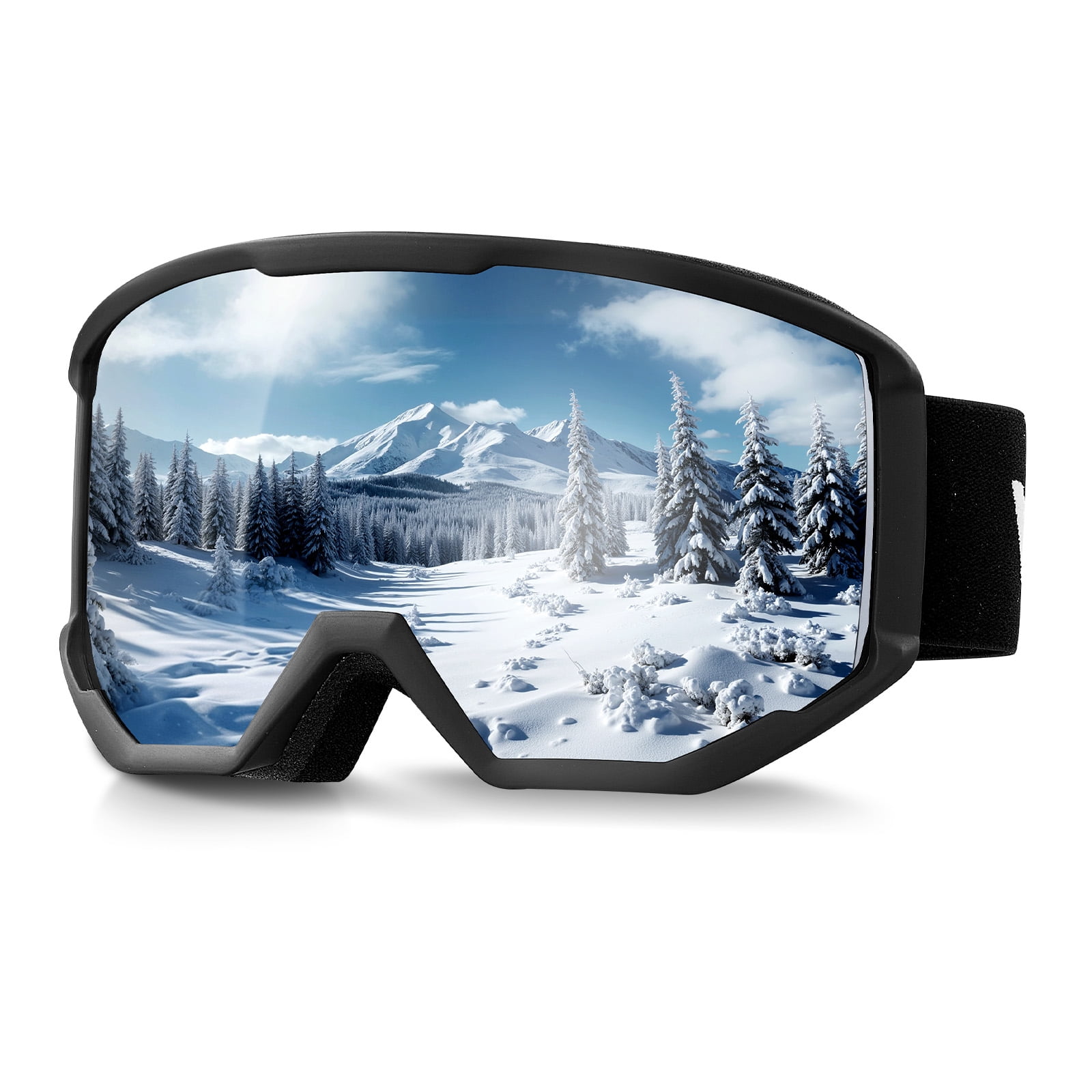 VEVOR Ski Goggles, Cylindrical Lens with Silver Mirror Revo Coating ...