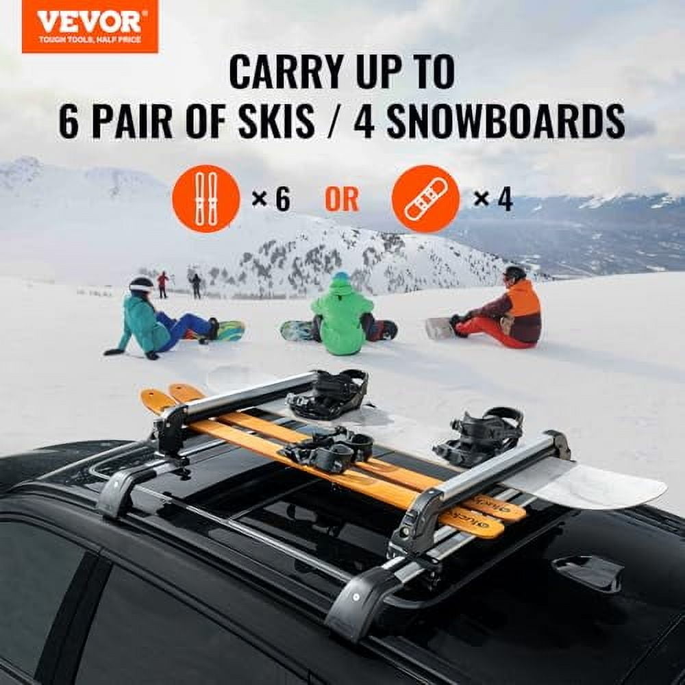 VEVOR Ski and Snowboard Roof Rack, 31.7-Inch Universal Ski Rack for Car ...