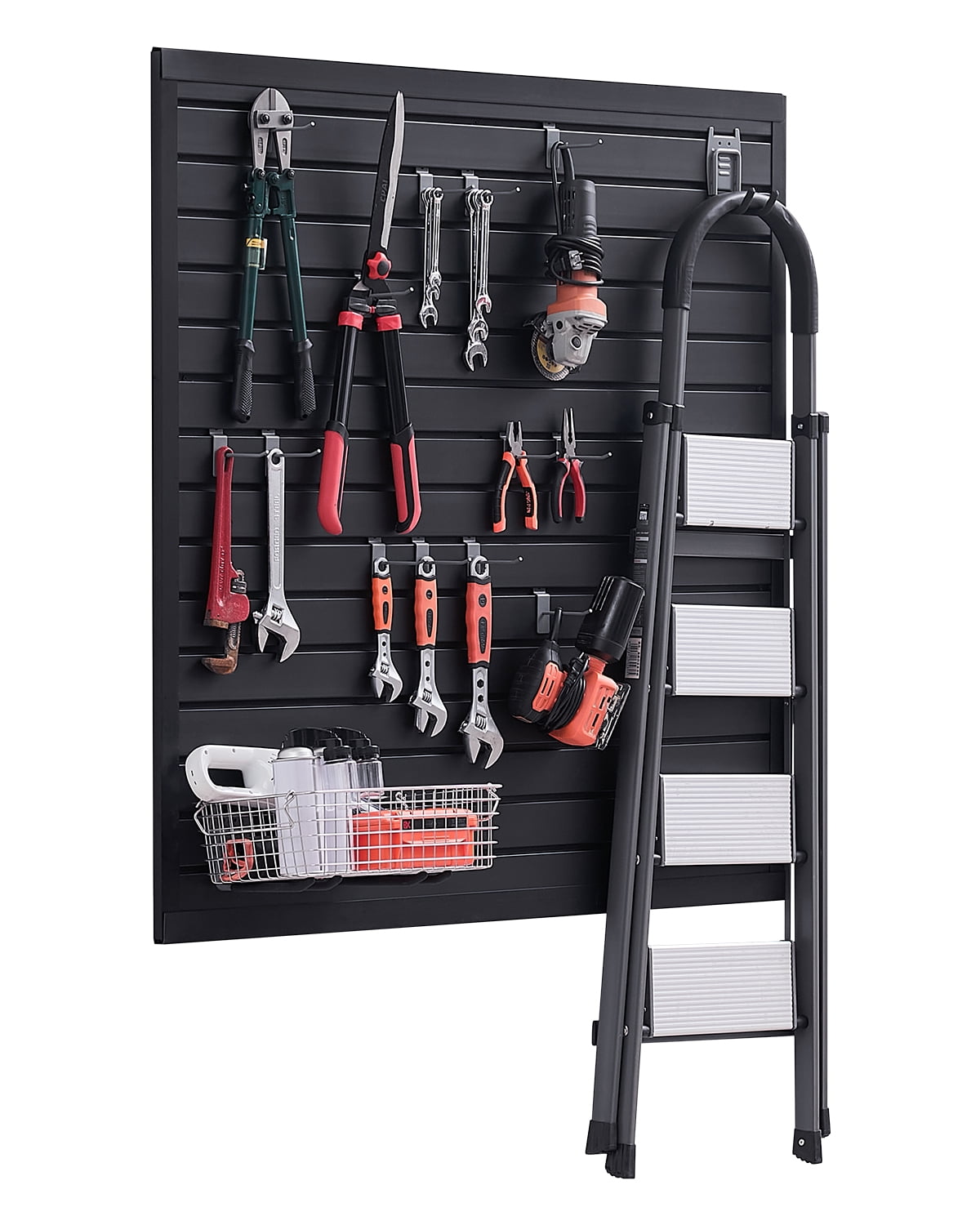 VEVOR Slat Wall Paneling, 4 x 4 ft, PVC Garage Slatwall with Modular ...