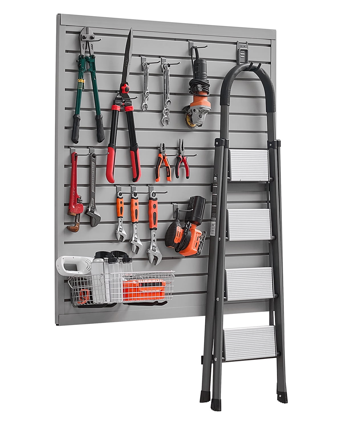 VEVOR Slat Wall Paneling, 4 x 4 ft, PVC Garage Slatwall with Modular ...