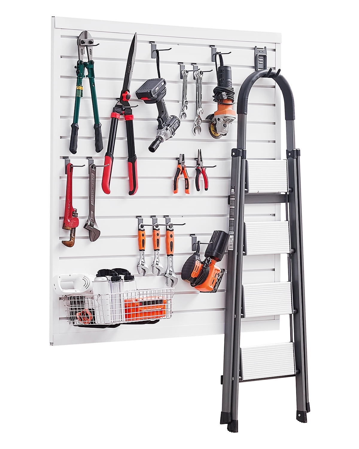 VEVOR Slat Wall Paneling,4 x 4 ft, PVC Garage Slatwall with Modular ...