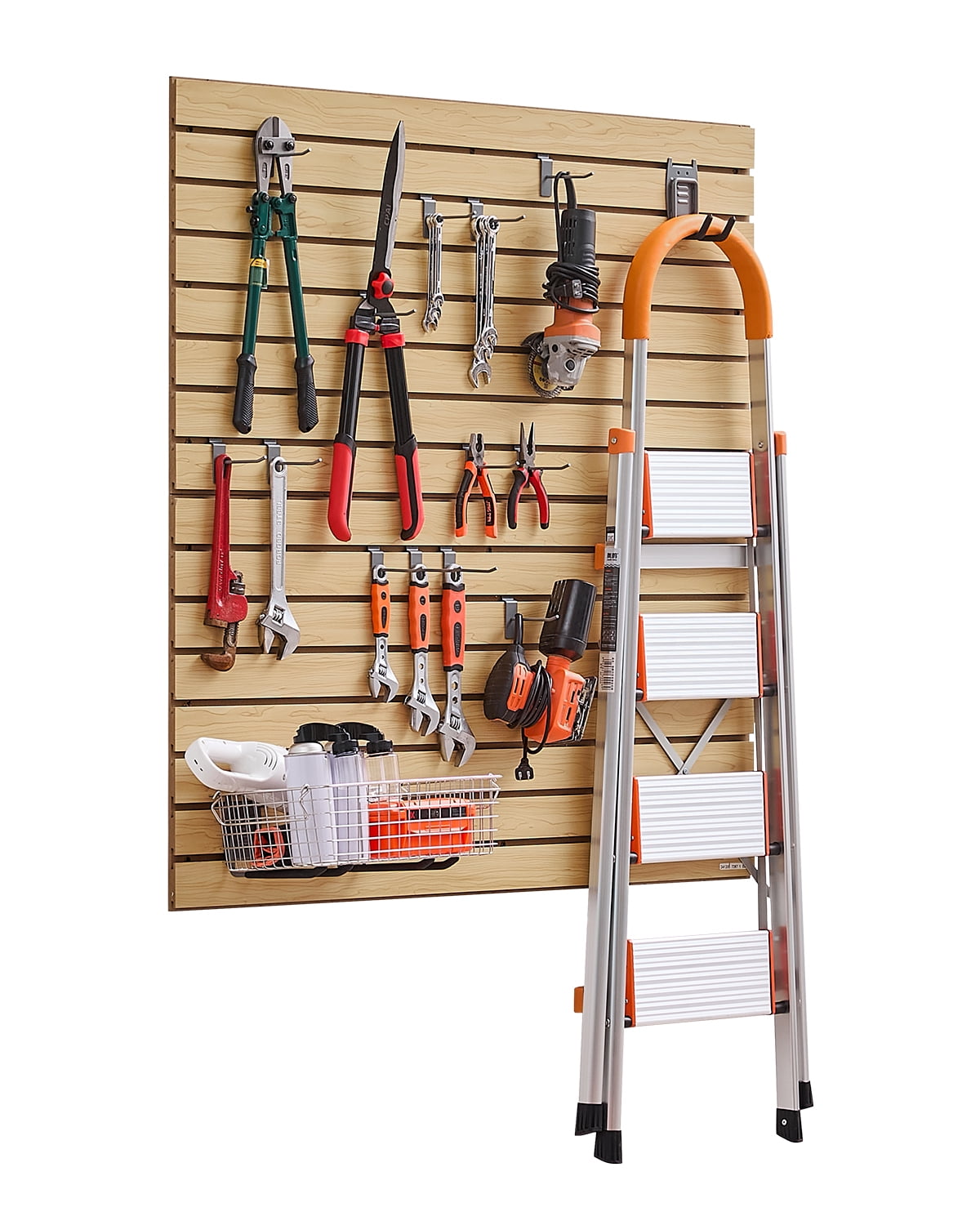 VEVOR Slat Wall Paneling,4 x 4ft, MDF Garage Slatwall with Modular ...