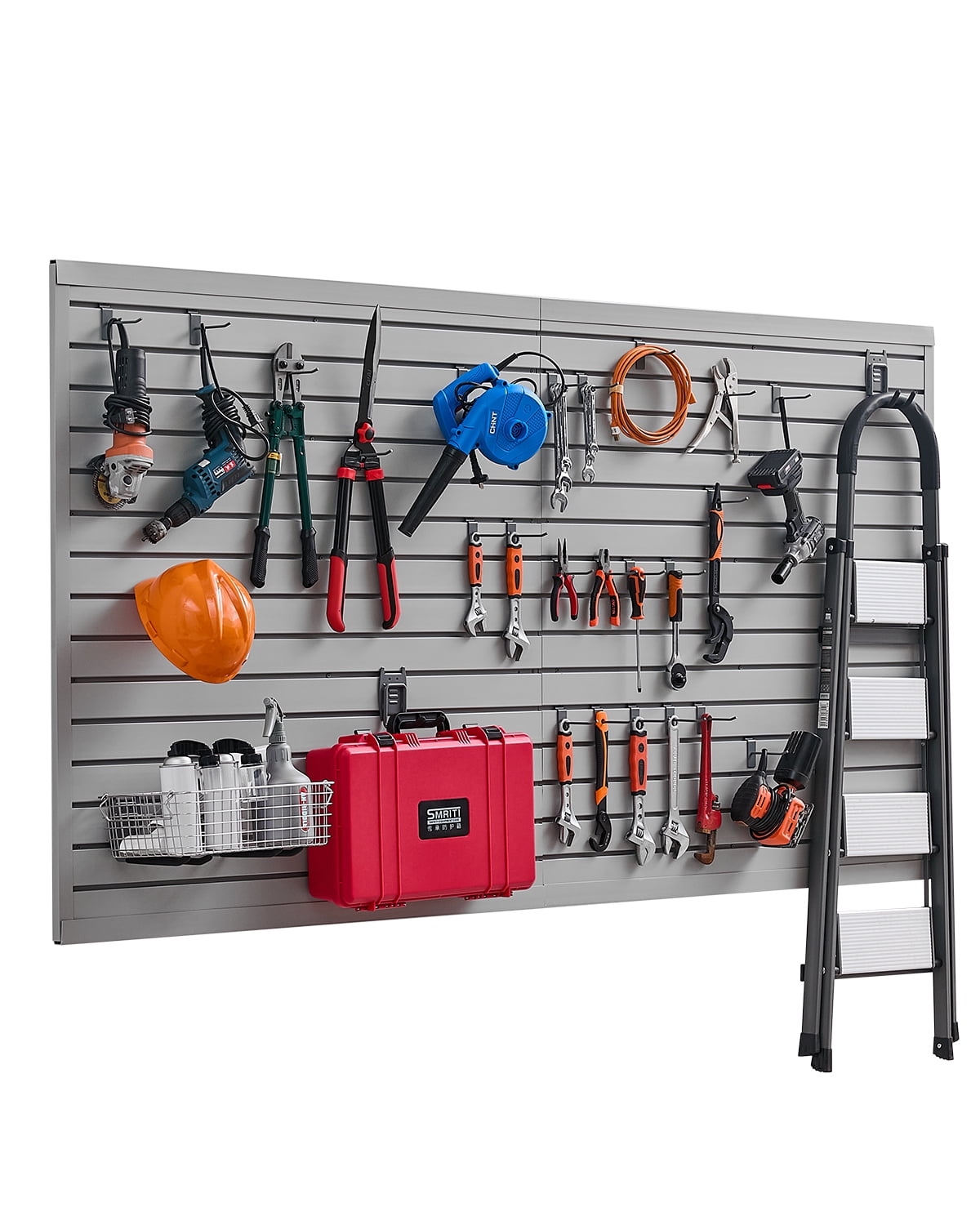 VEVOR Slat Wall Paneling,8 x 4 ft, PVC Garage Slatwall with Modular ...