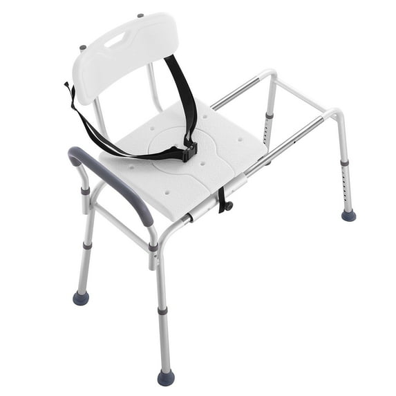 VEVOR Sliding Tub Transfer Bench Shower Chair & Cut-Out Seat Reversible ...
