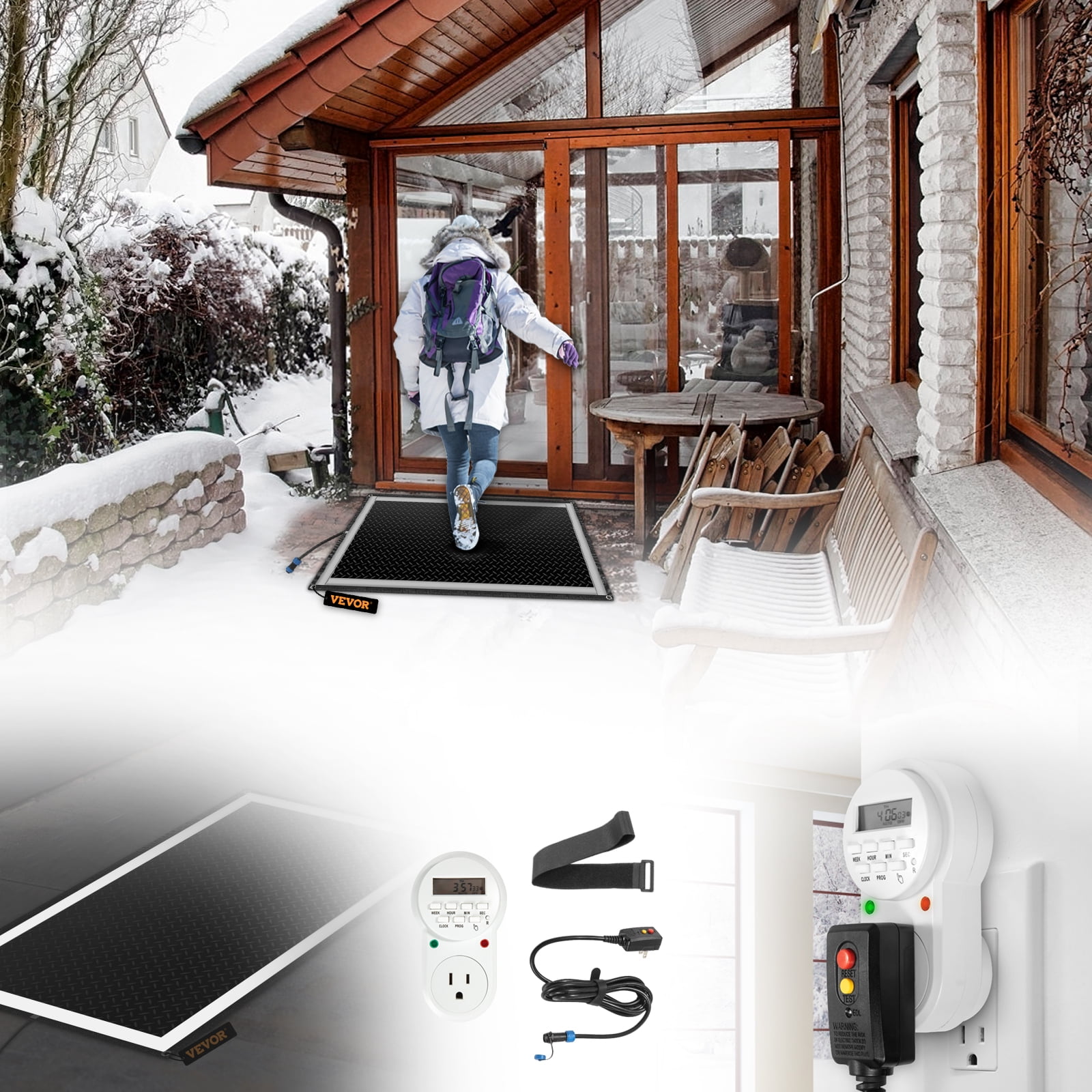 Vevor Snow Melting Mat Heated Stair Mat 30 X 48 Heated Walkway Mat