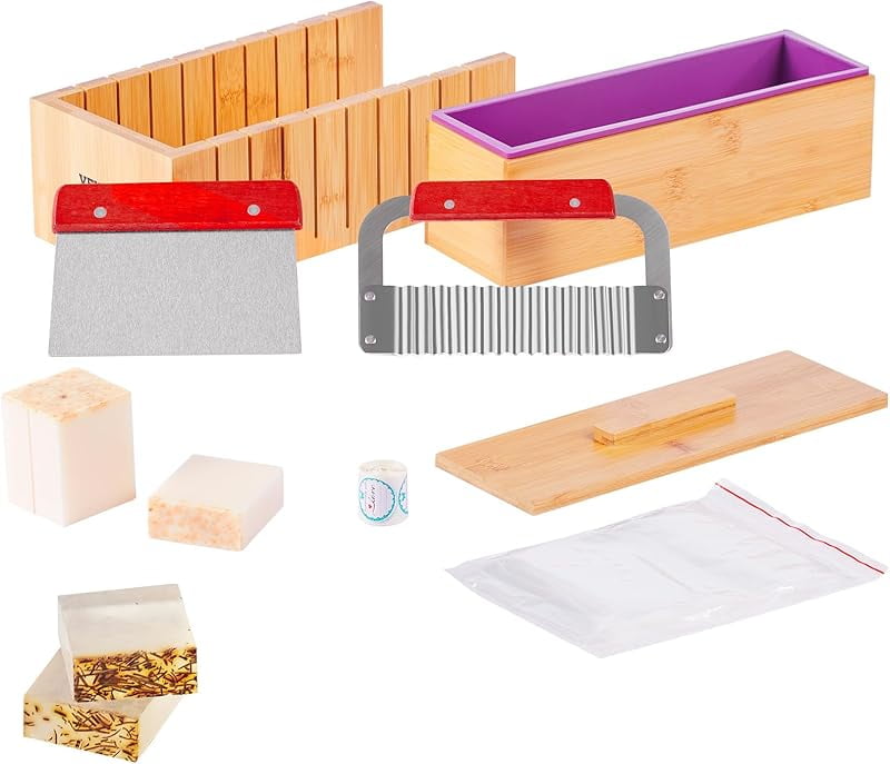 VEVOR Soap Making Kit, Bamboo Cutting Box and Inner Box with Silicone ...