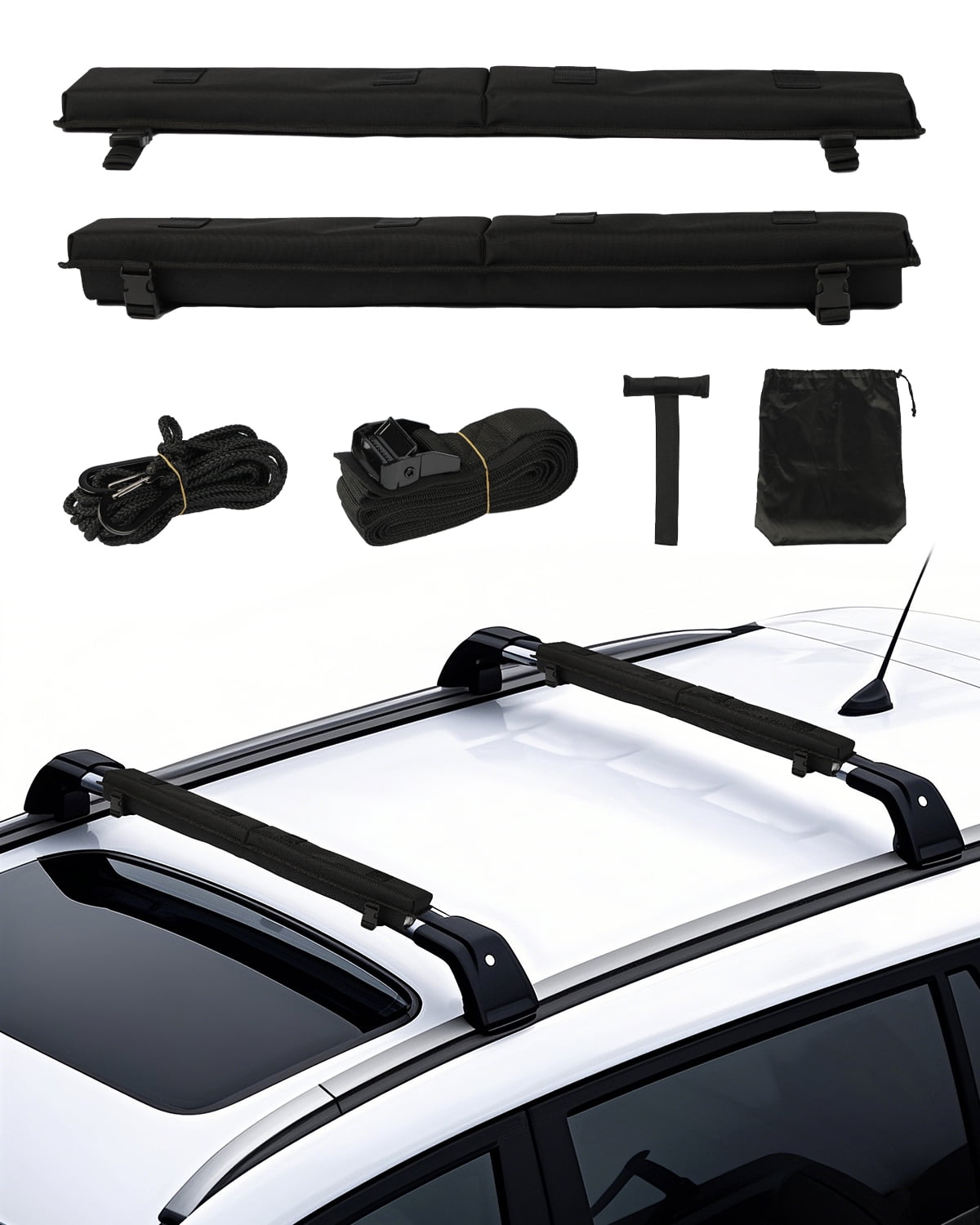 VEVOR Soft Roof Rack Pads, 30" Universal Car Roof Rack Pad for Various ...