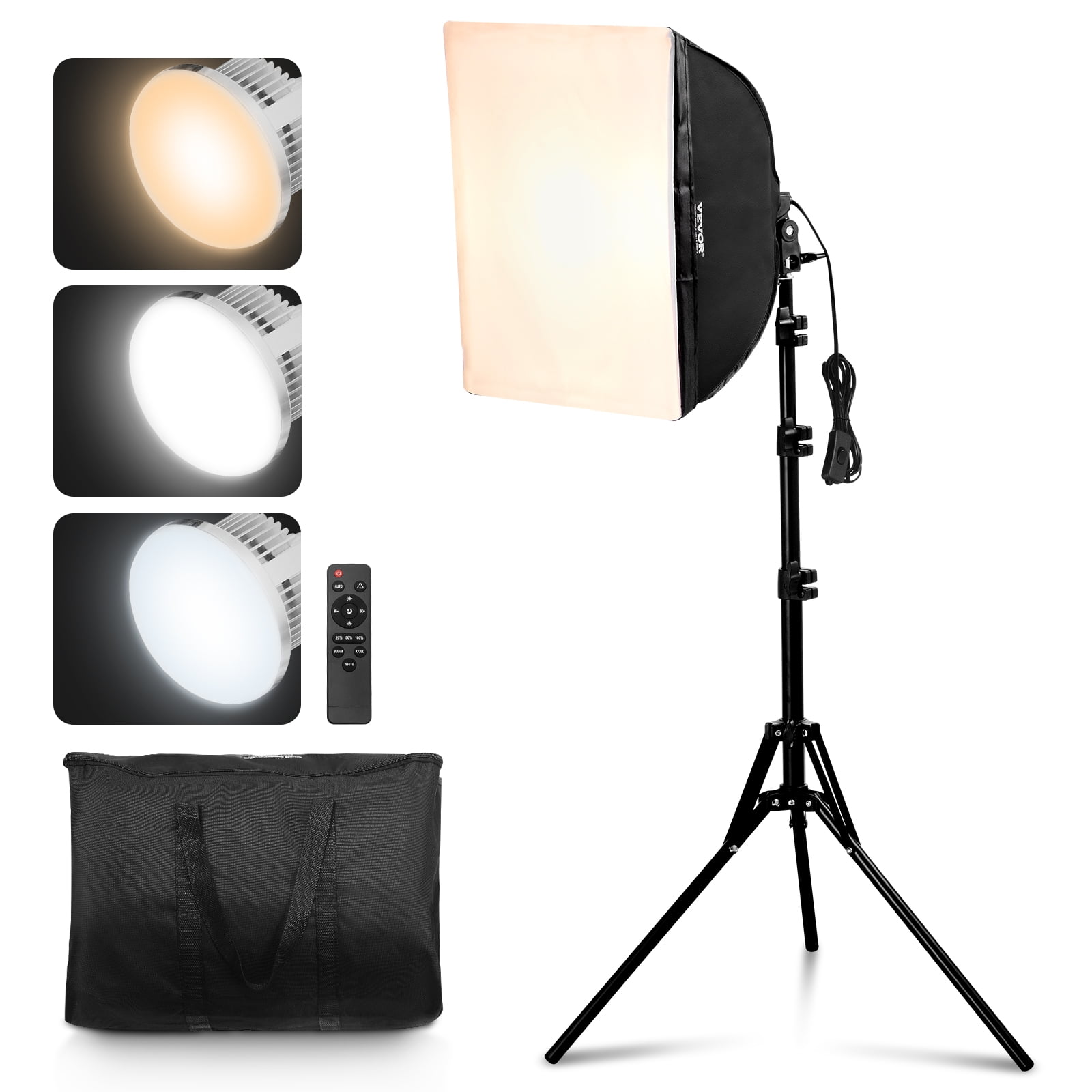 VEVOR Softbox Lighting Kit, 16" x 16", Professional Softbox with 45W ...