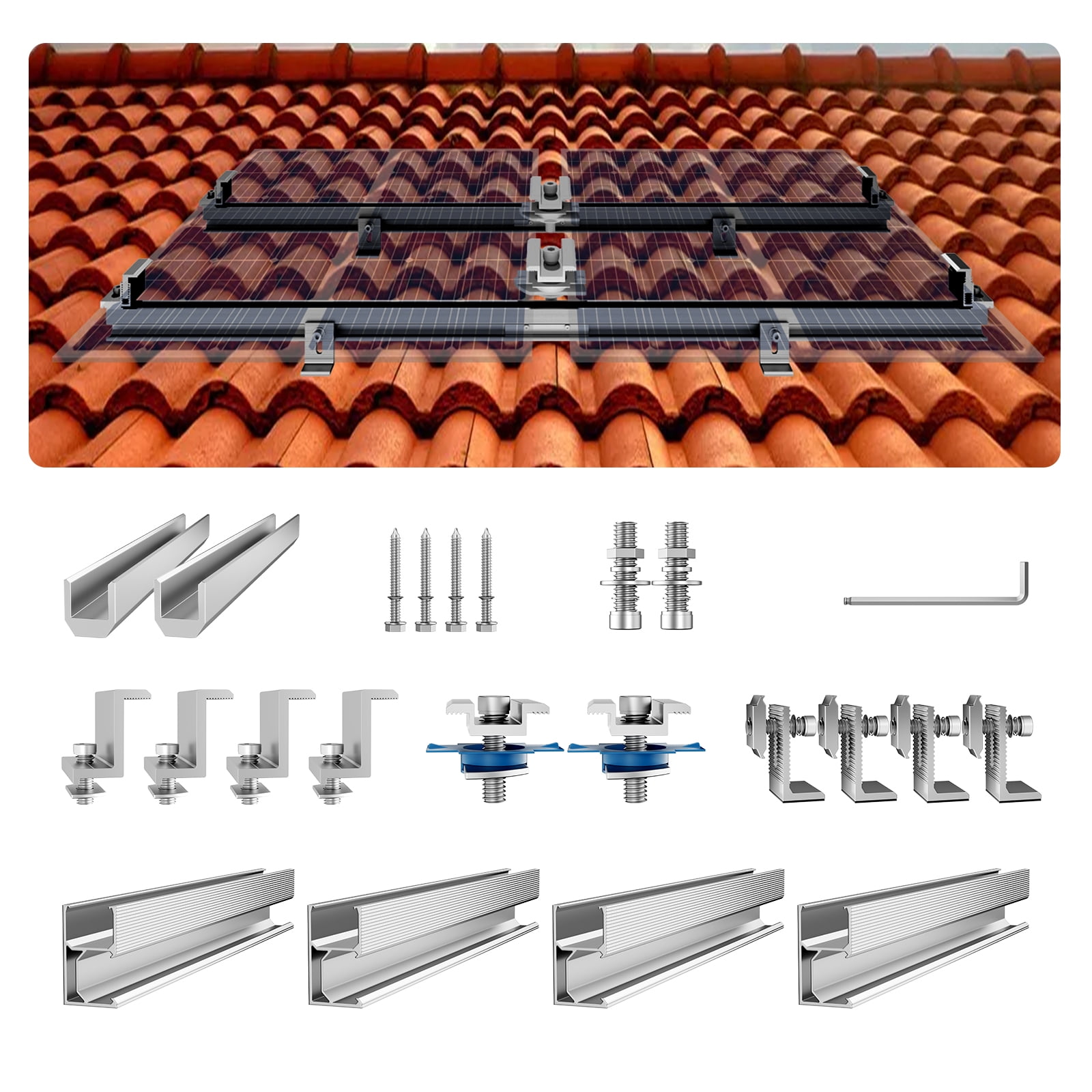 VEVOR Solar Panel Mounting Brackets, Solar Panel Mount Kit with 4 x 30 ...