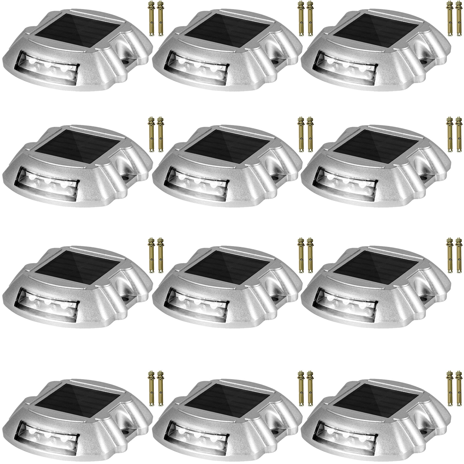 VEVOR Solar Pathway Lights, 12-Pack, White, Includes Screws ...
