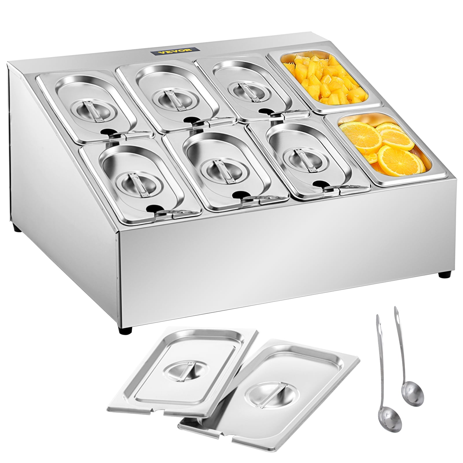 VEVOR Spice Rack Shelf, Two Rows, Stainless Steel Organizer Stand with ...