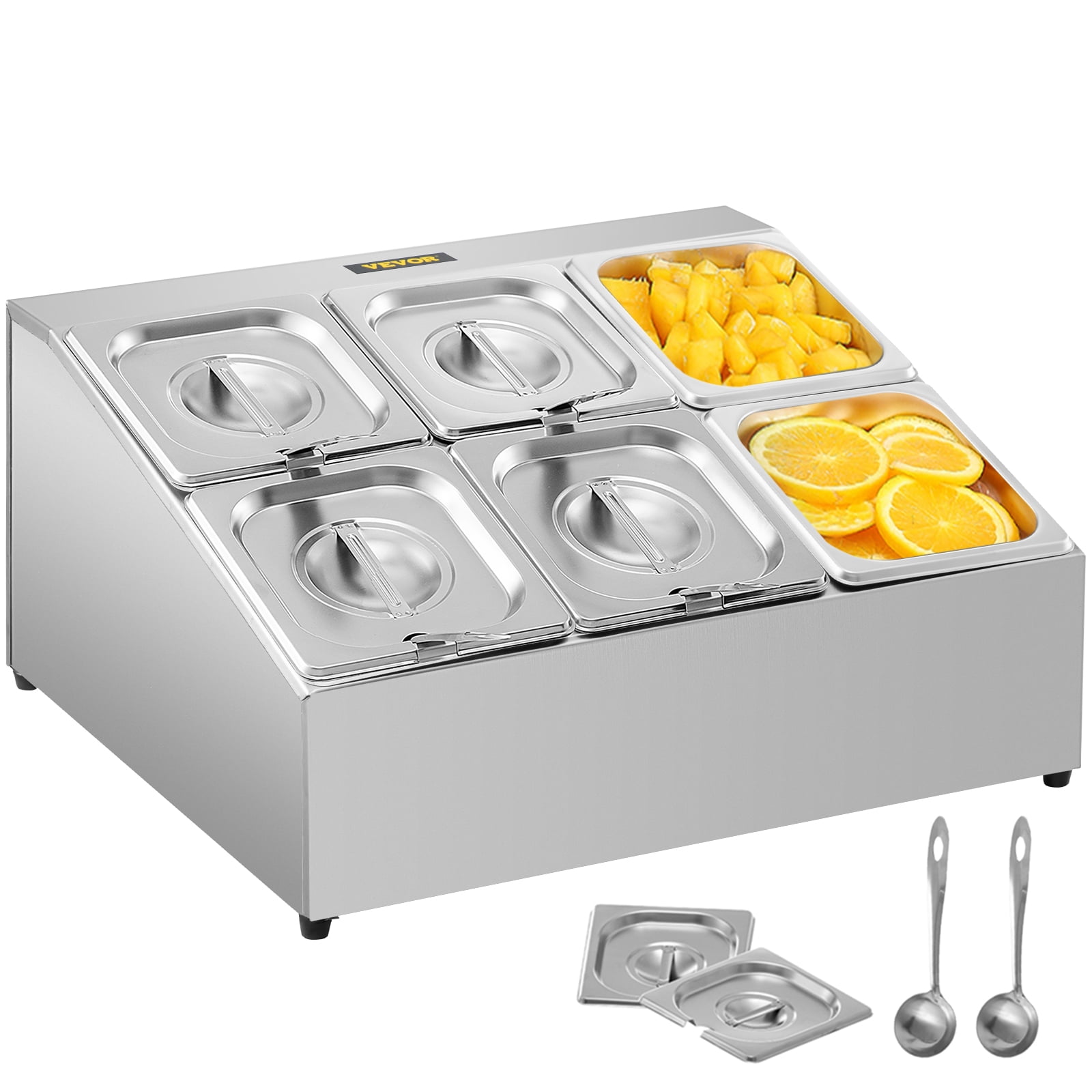 VEVOR Spice Rack Shelf, Two Rows, Stainless Steel Organizer Stand with ...