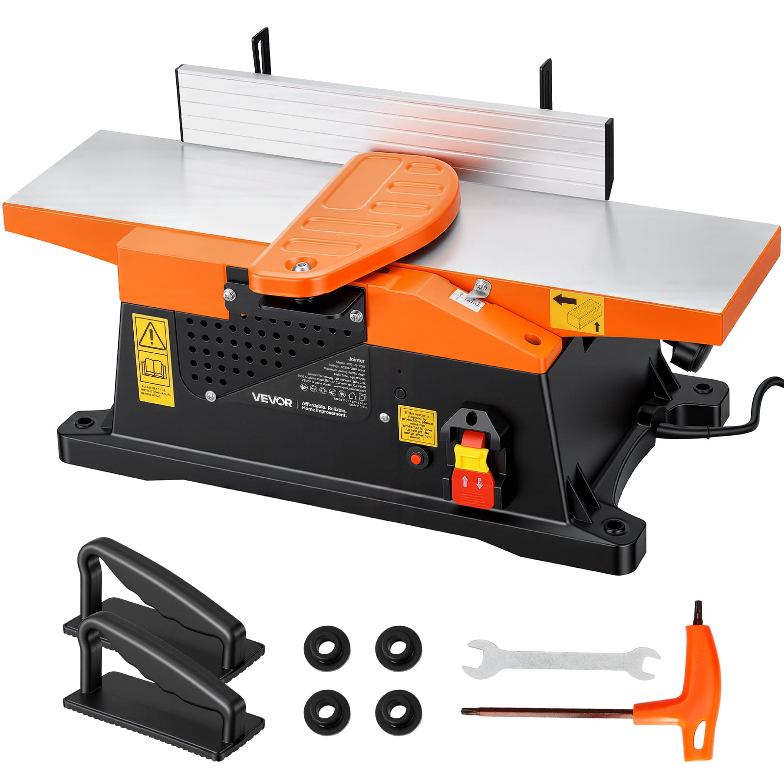 VEVOR Spiral Benchtop Jointer, 6 in, 2 HP 12000 RPM Bench Top Wood ...