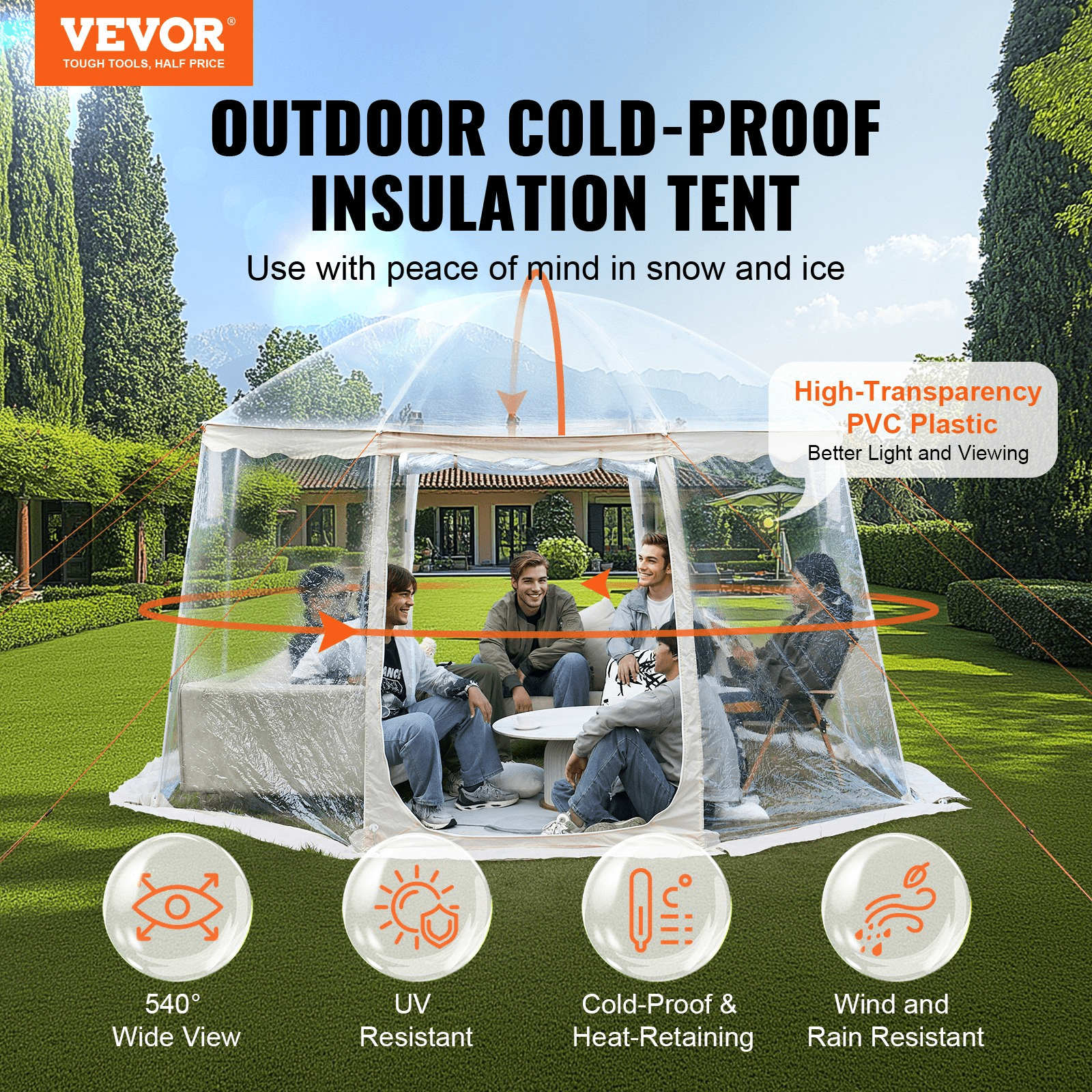 VEVOR Sports Tent Instant Pop-Up Tent Shelter Weather Proof 8-10 People ...