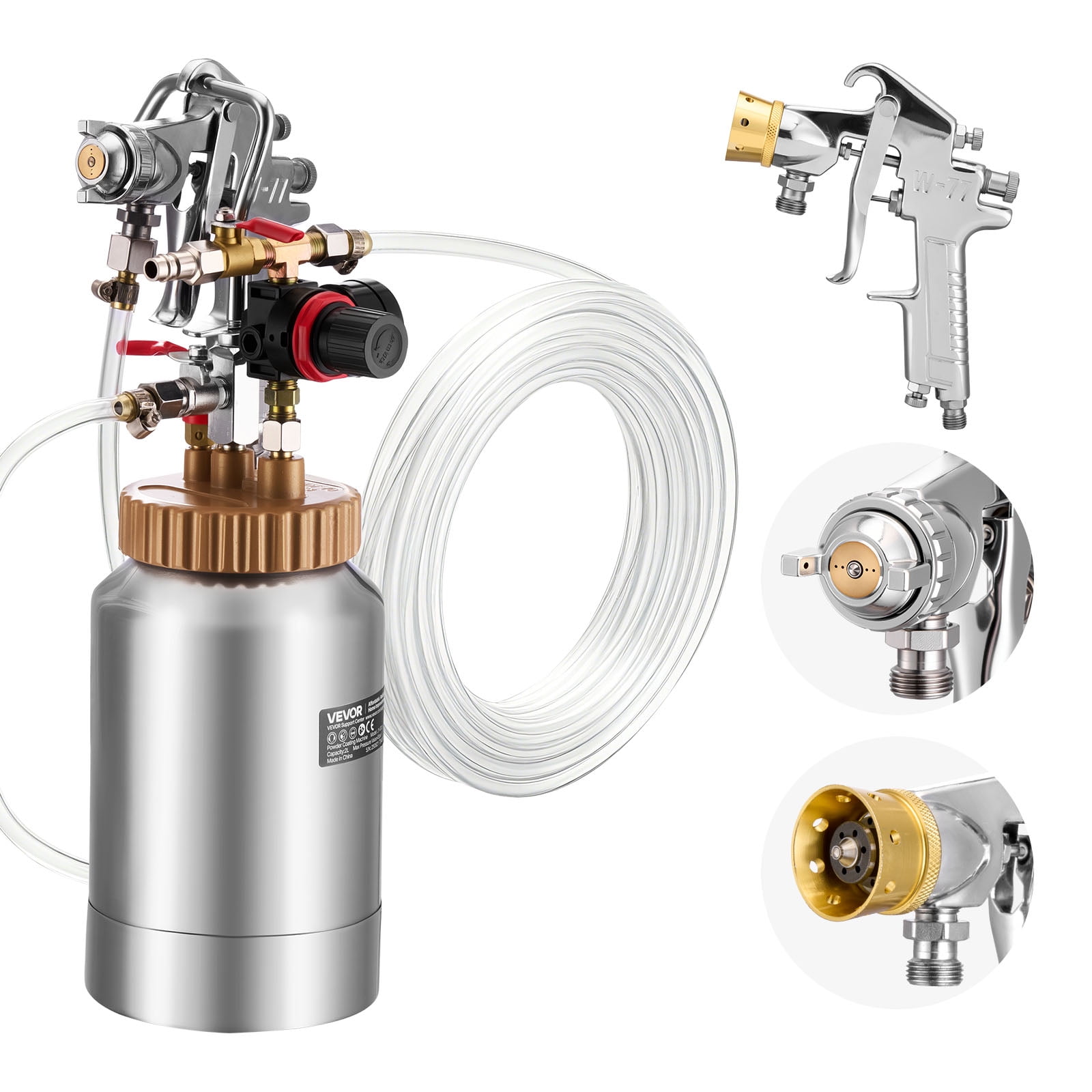 VEVOR Spray Paint Pressure Pot, 0.5 Gal/2 L Pressure Pot Paint Sprayer ...
