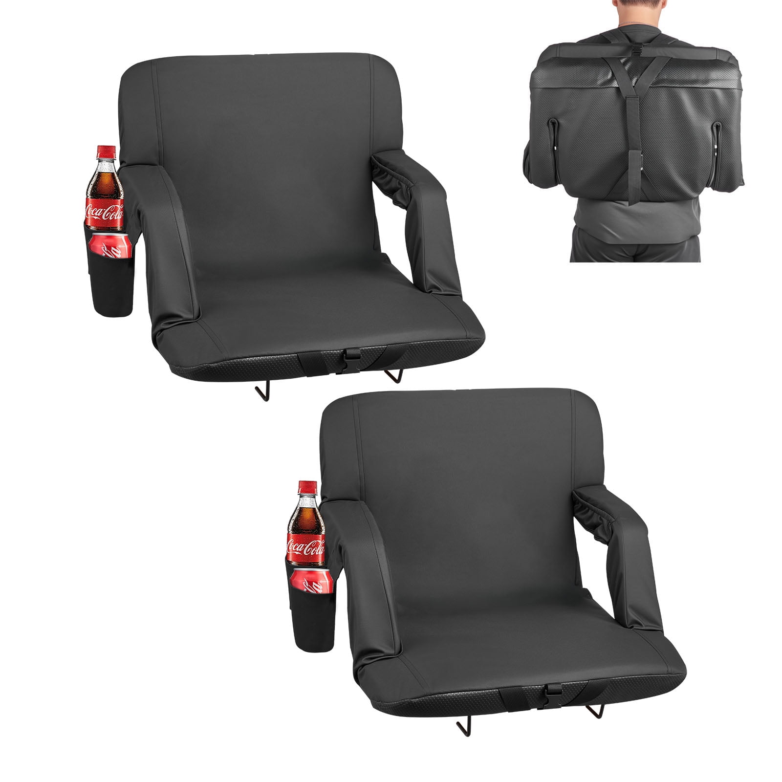 VEVOR Stadium Seat, 6 Adjustable Angle Wide Bleacher Chair, 2.9 ...