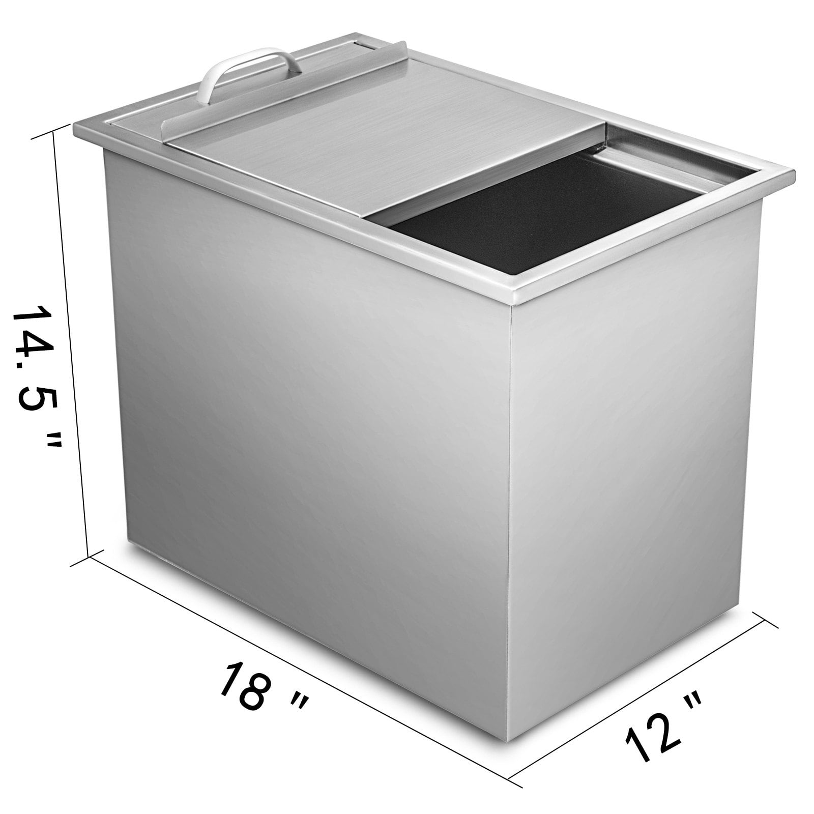 VEVOR Stainless Steel Drop in Ice Chest with Sliding Cover 18L x 12W x ...