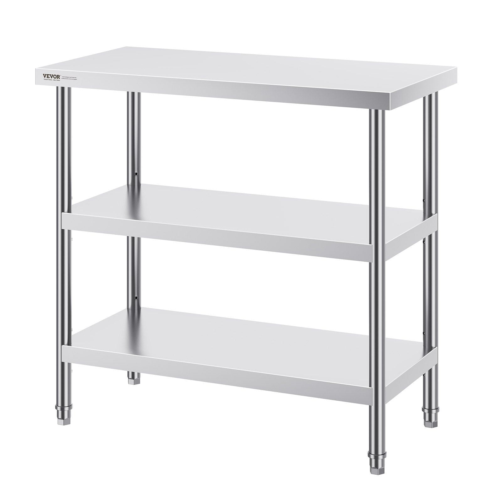 VEVOR Stainless Steel Food Prep Table, 18 x 36 x 34 Inch Commercial ...