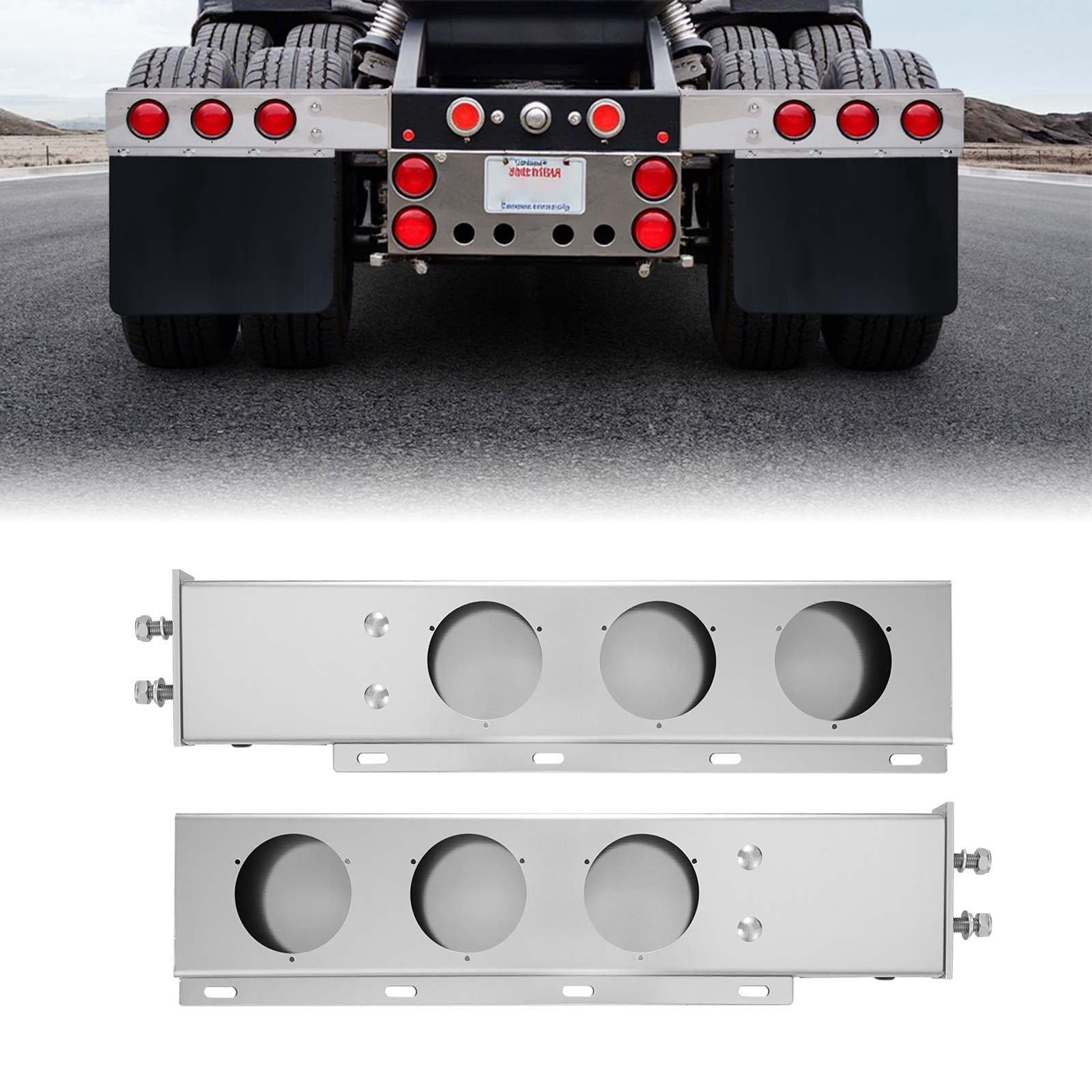 VEVOR Stainless Steel Mud Flap Hangers with Light Cutouts, 2-1/2" Bolt ...
