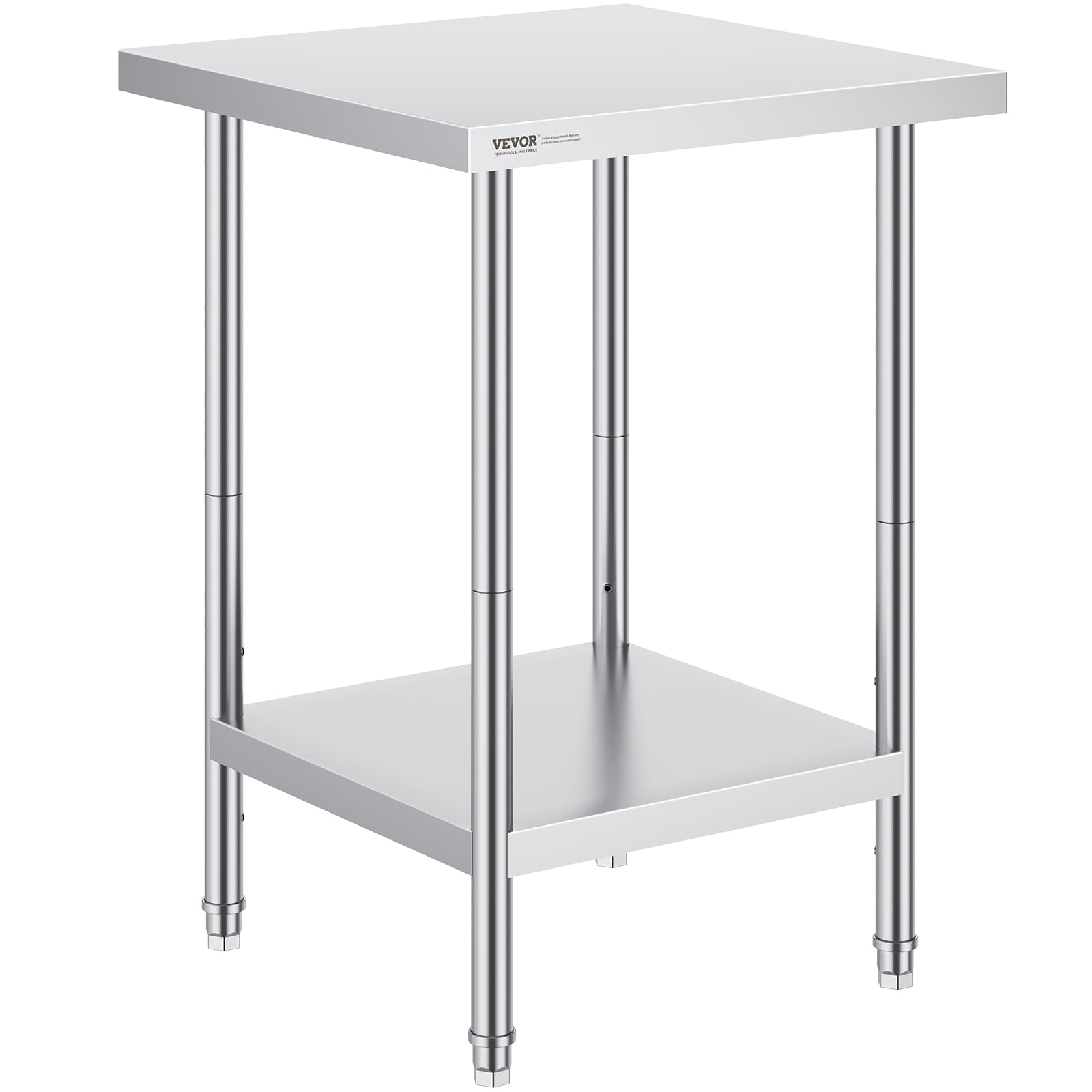VEVOR Stainless Steel Prep Table,24 x 24 x 34 Inch,700 lbs Load ...