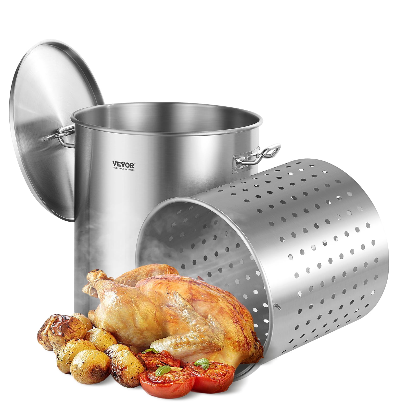 VEVOR Stainless Steel Stockpot, 64 Quart Large Cooking Pots, Cookware ...