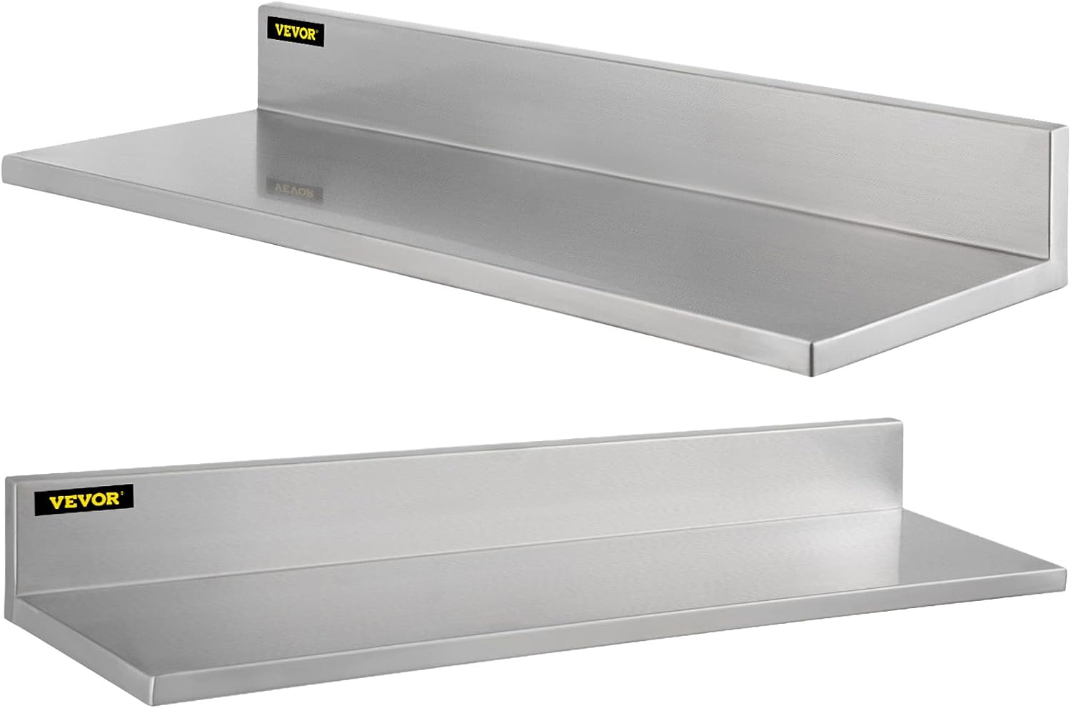 VEVOR Stainless Steel Wall Shelf Max Load Capacity 44 lbs, Shelf for ...