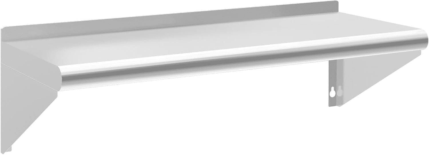 VEVOR Stainless Steel Work Table 24 x 24 x 38 Inch, with 4 Wheels, 3 ...