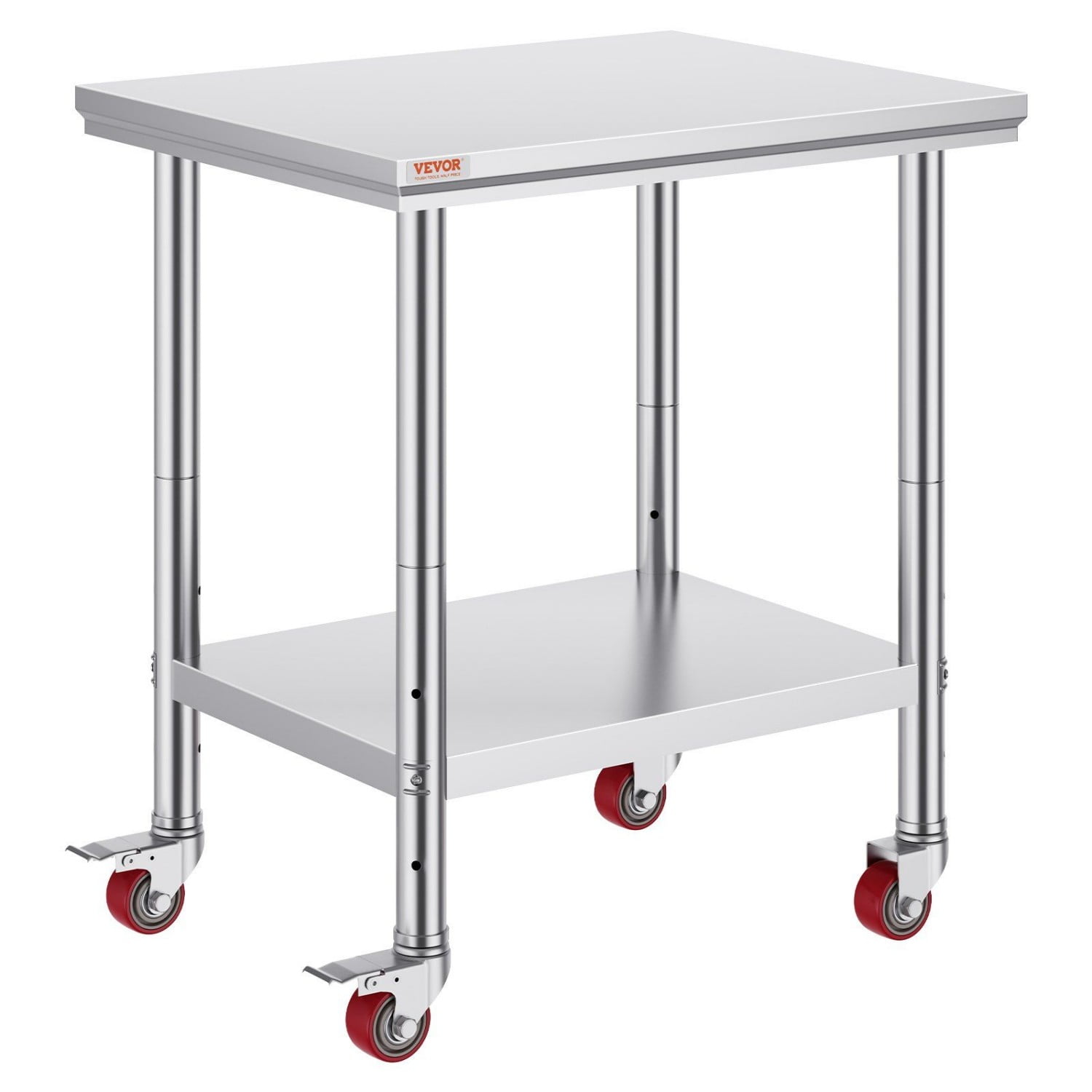 VEVOR Stainless Steel Work Table with Wheels 24 x 30 Prep Table with ...