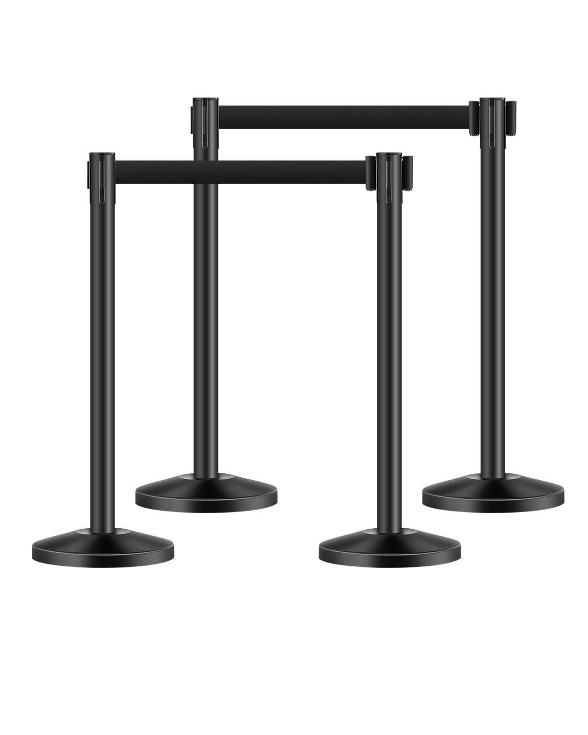 VEVOR Stanchion Post, 4 Pcs Stanchions with Retractable Belts, Carbon ...