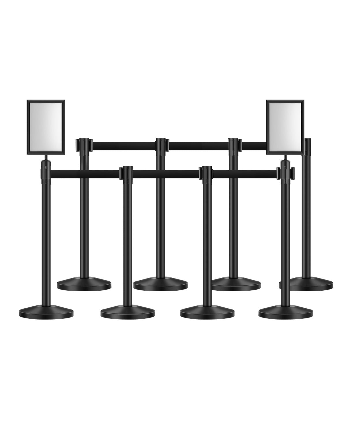VEVOR Stanchion Post, 8 Pcs Stanchions with Retractable Belts, Carbon ...