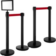 6Pcs Stanchion Posts Queue Pole Retractable 3 Velvet Ropes Crowd ...