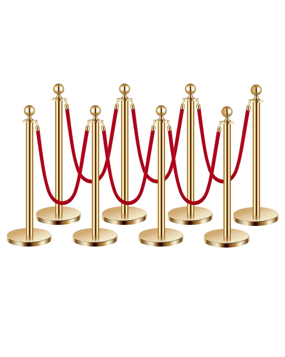 VEVOR Stanchions and Velvet Ropes 8Pcs, Hollow Base with Stainless ...