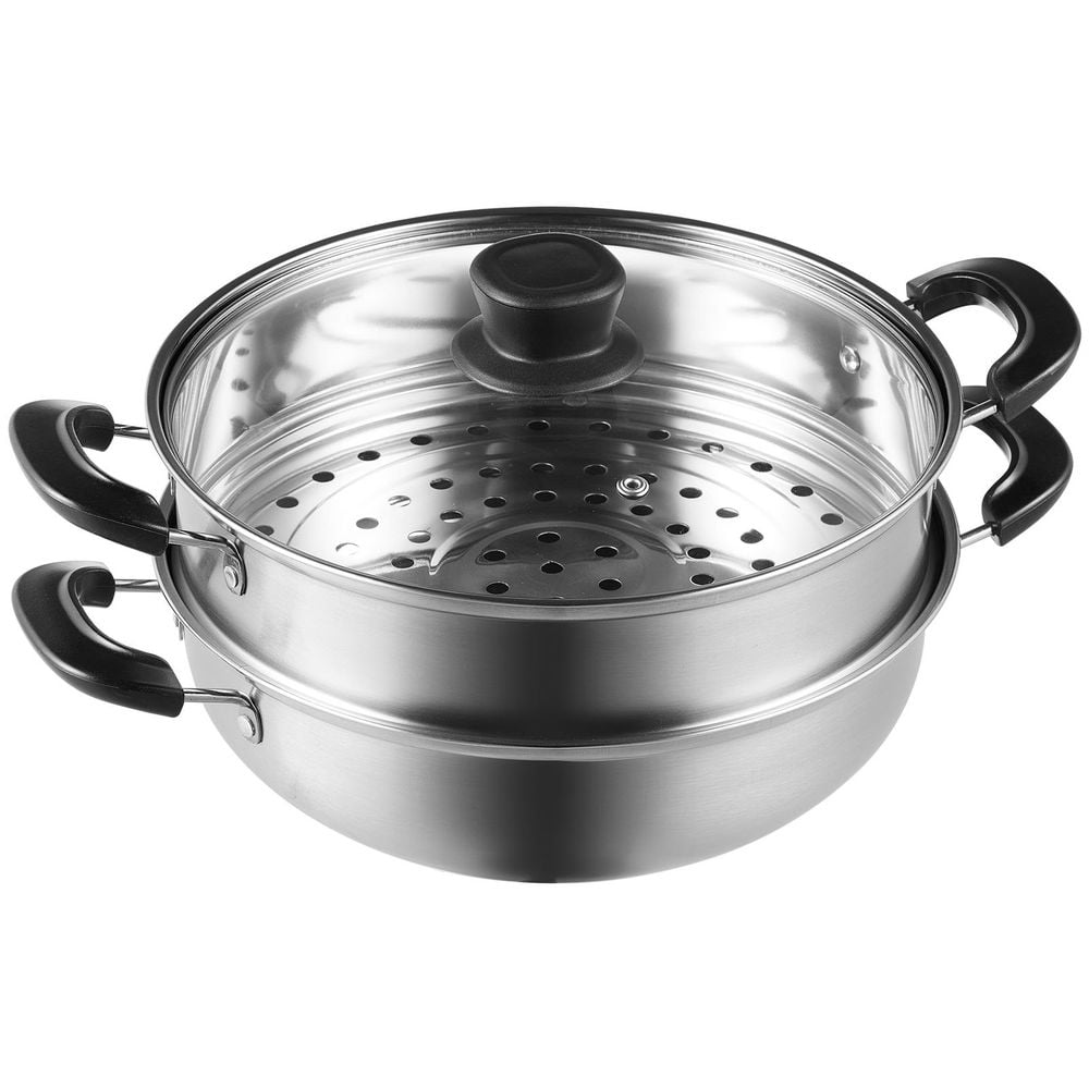 VEVOR Steamer Pot, 11in/28cm Steamer Pot for Cooking with 3QT Stock Pot ...